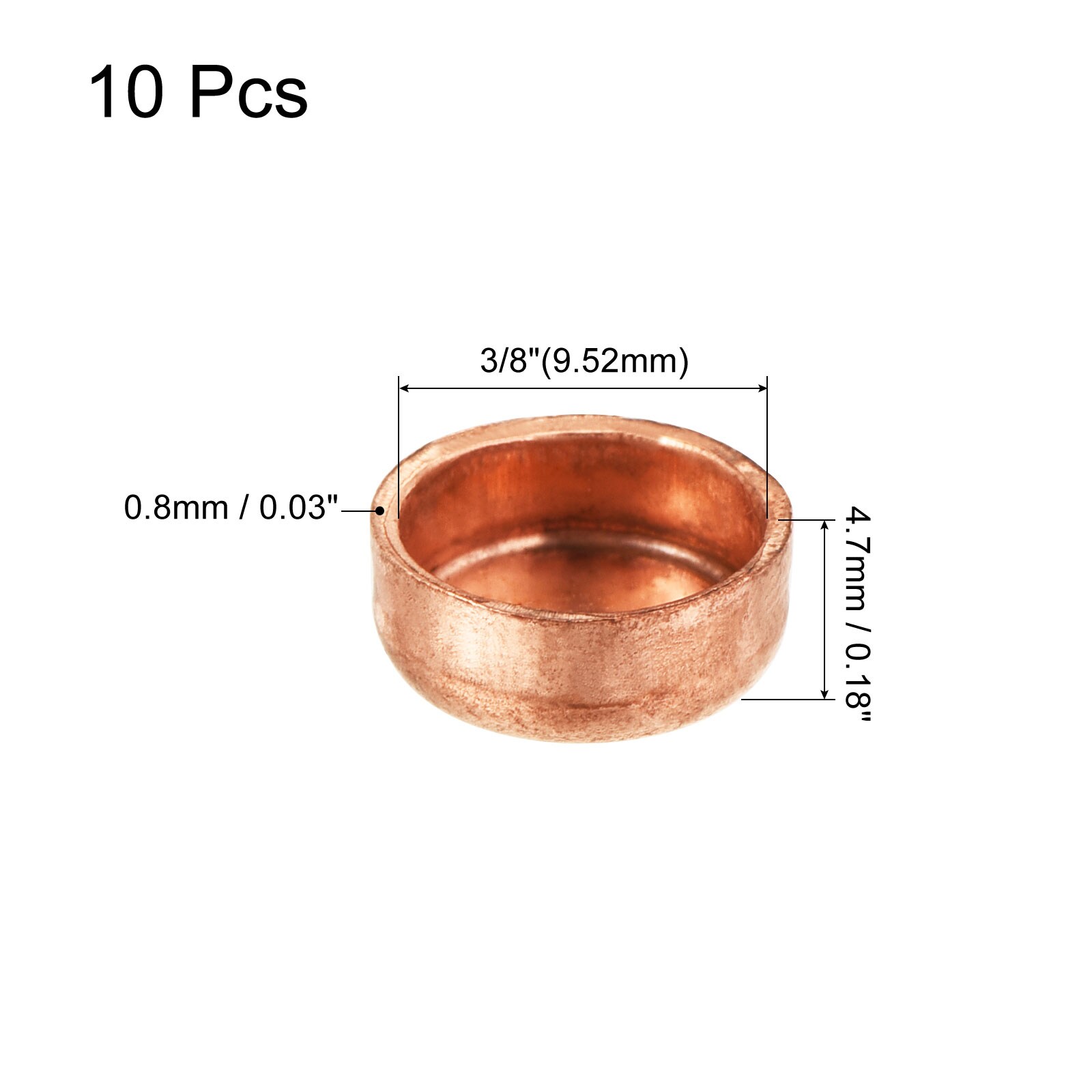 Unique Bargains Copper End Cap Pipe Fitting Sweat Plug Connection 3/8 ...