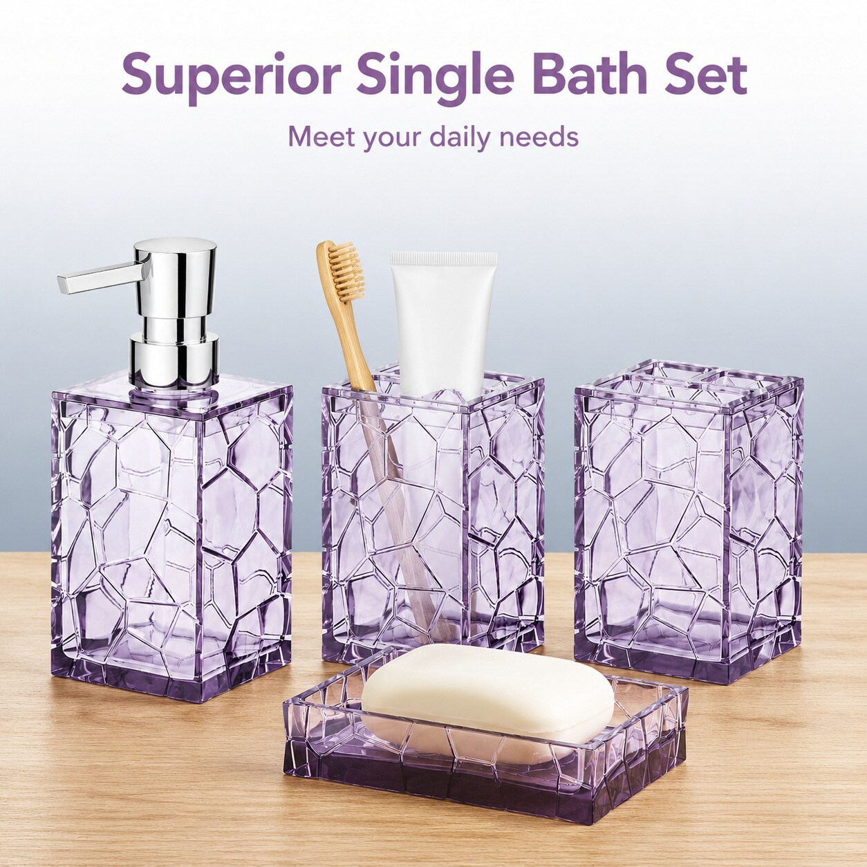Paradigms Interiors Acrylic Bathroom Accessories Set with Soap ...