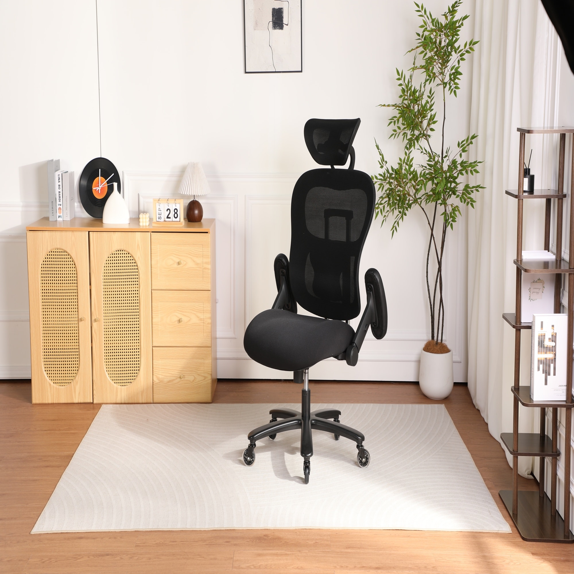 HyperDrop Cart Black Breathable Mesh 500-lb Big and Tall Gaming Chair ...