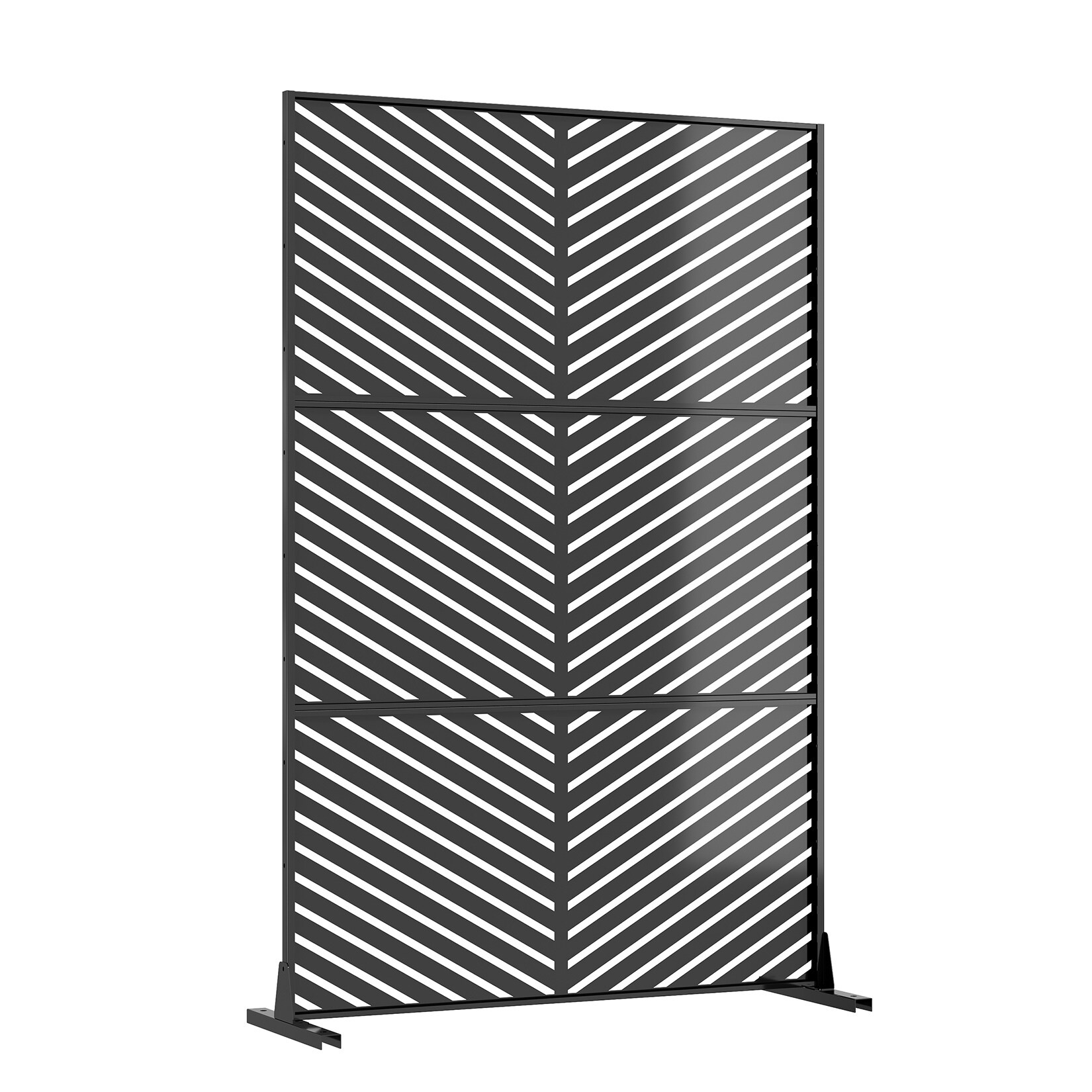 IdealHouse Freestanding Metal Privacy Screen for Patio Garden Deck ...