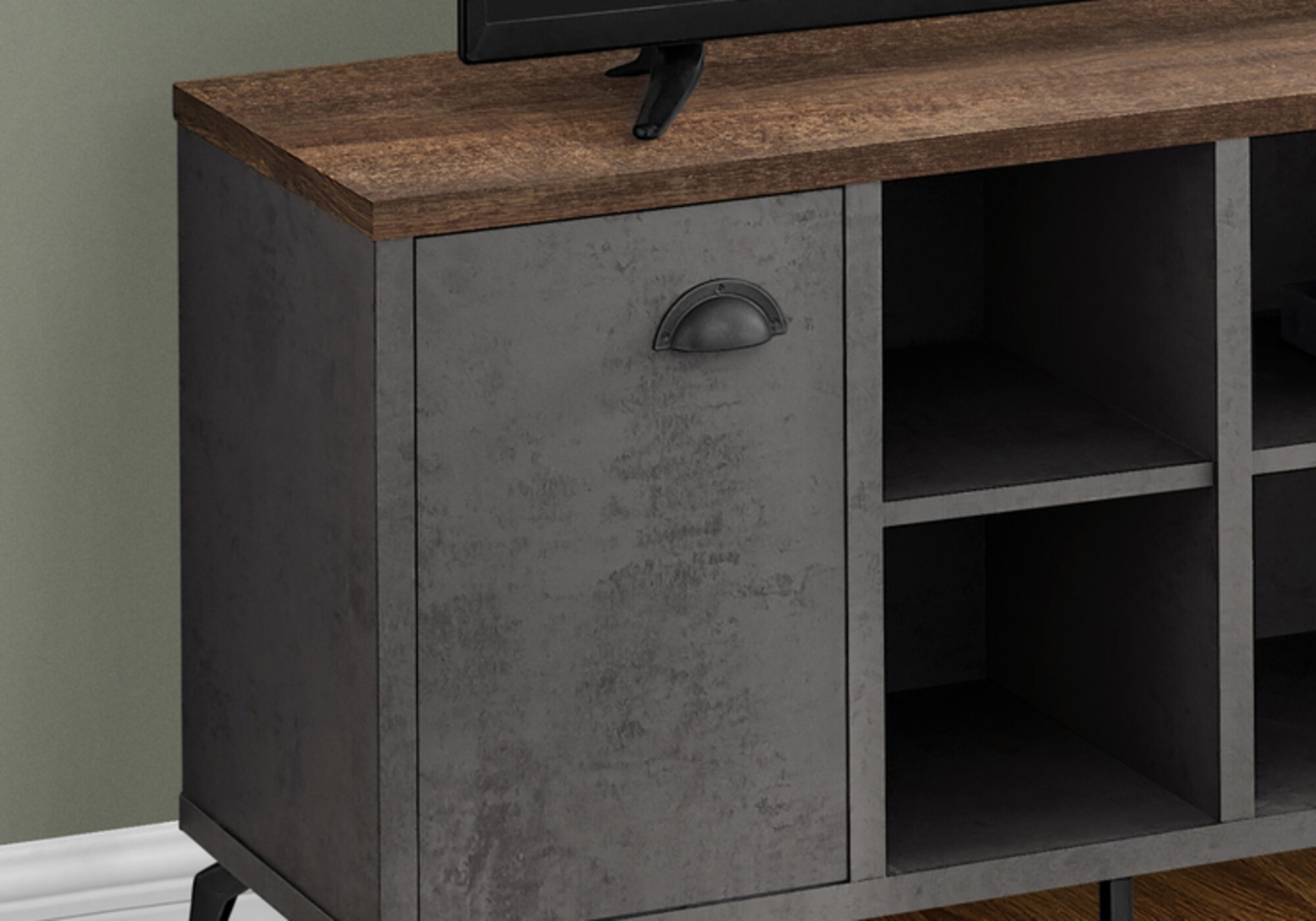 Huluwat 48 Inch Industrial TV Stand with Reclaimed Wood Look and ...