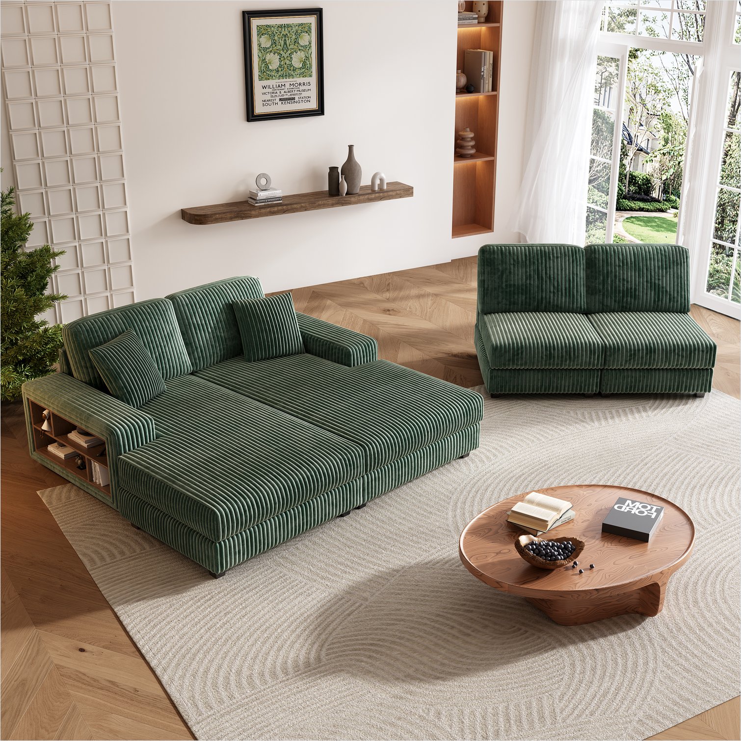 Naturefalls Two-Seat Sofa with Pocket Spring Seating Soft Green ...