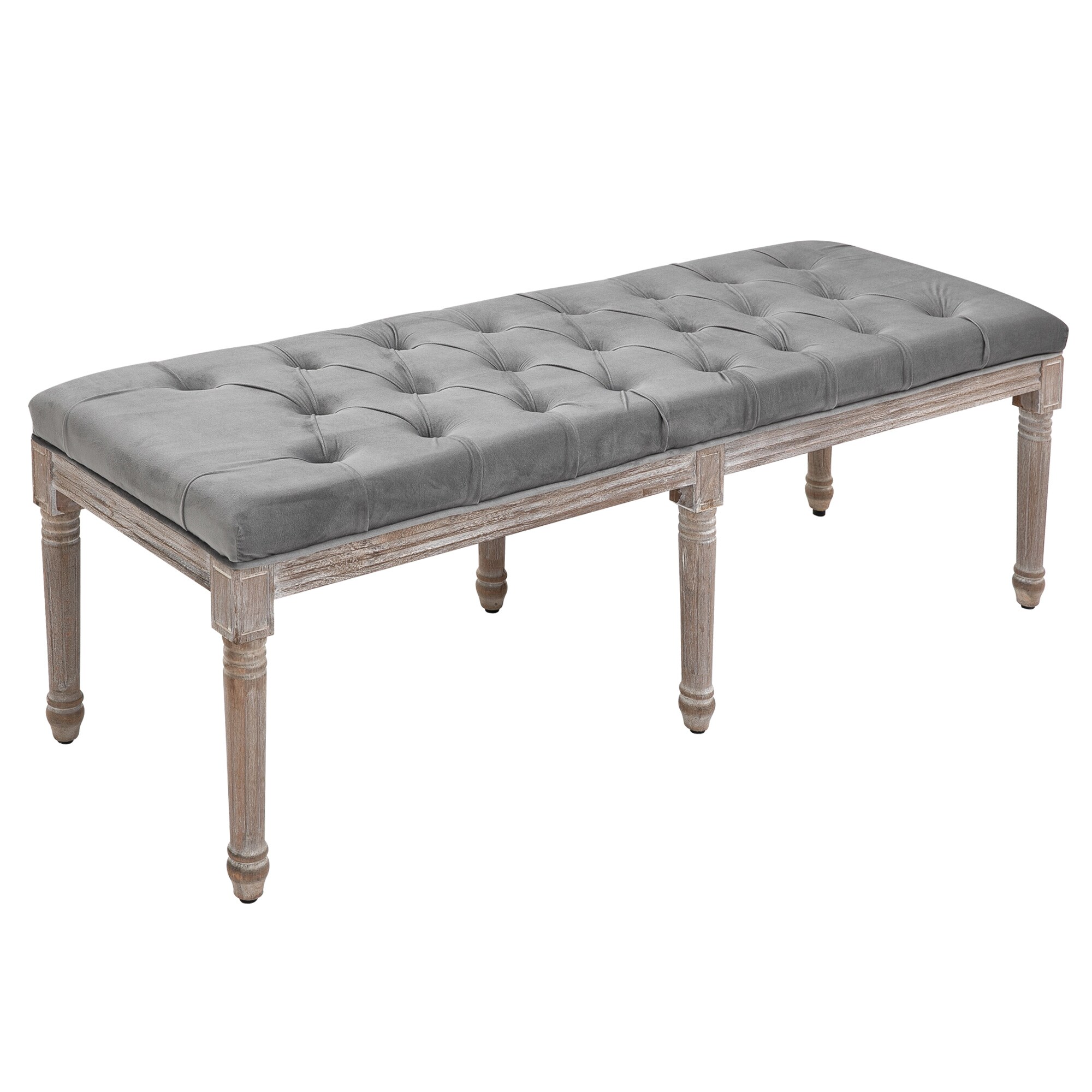 HomCom Bedroom End of Bed Bench 56in Upholstered Entryway Bench with ...