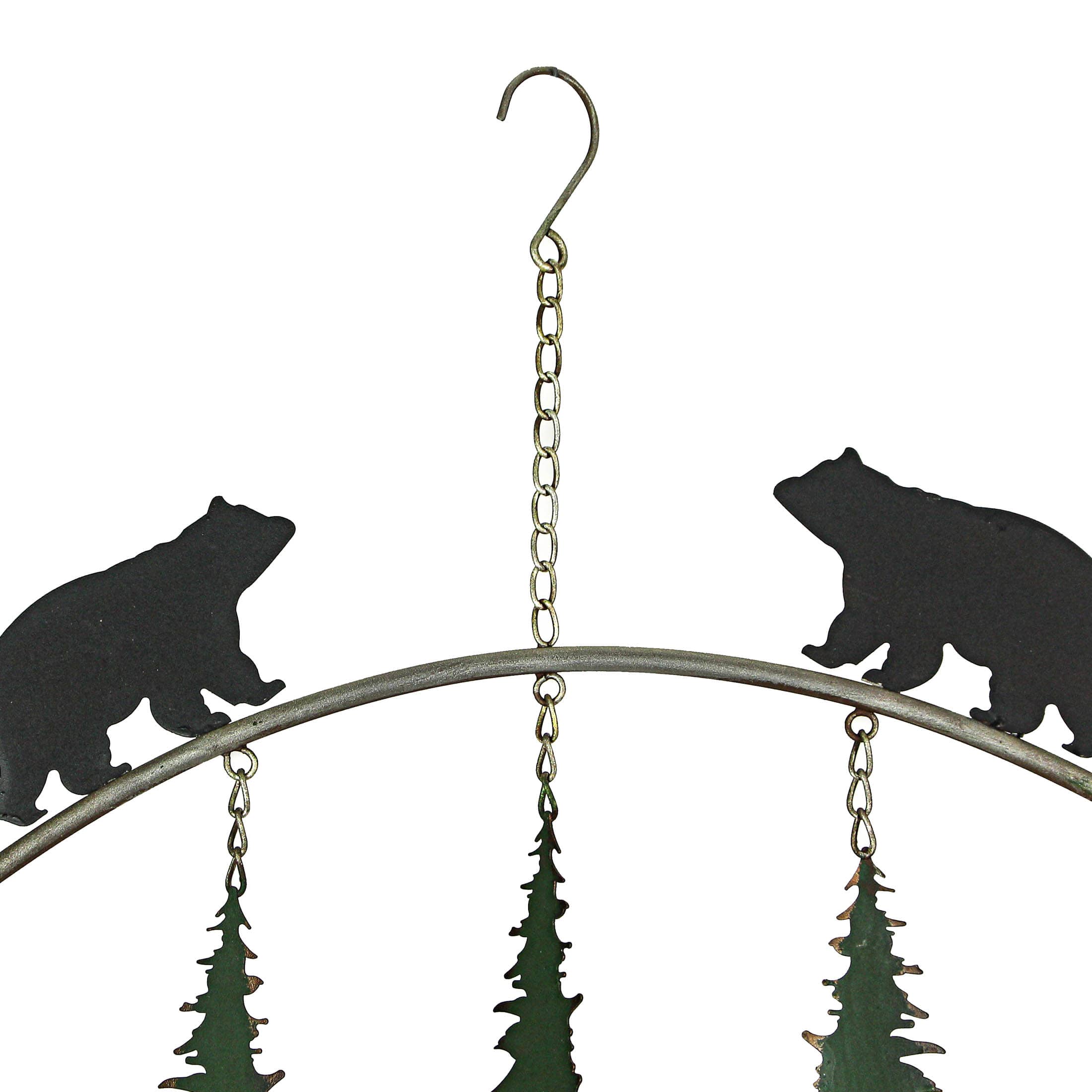 Mayrich Company Metal Black Bear Forest Wind Chime Mobile Outdoor ...