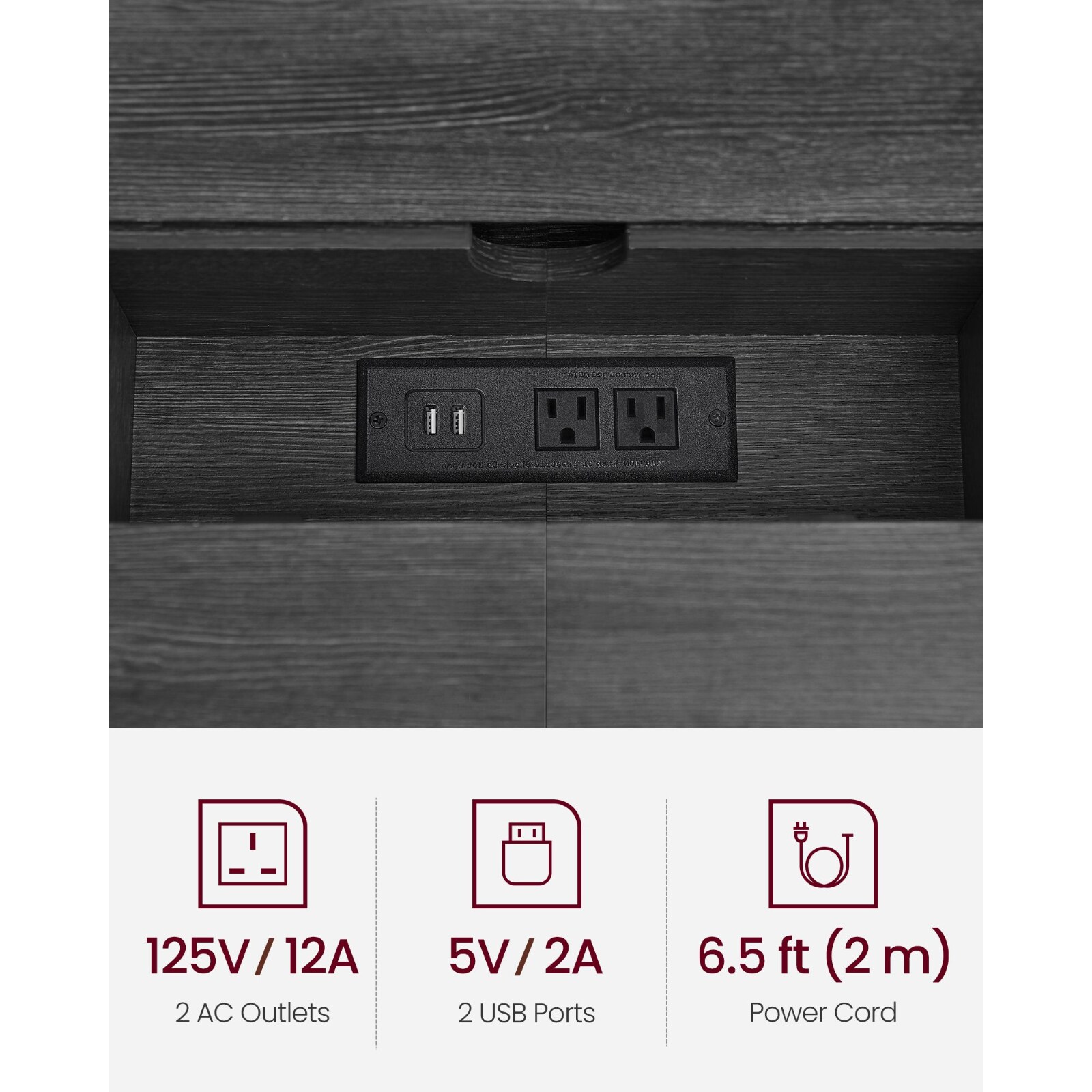 Slickblue 55-Inch- Console Table with Shelves Built-In AC Outlets and ...