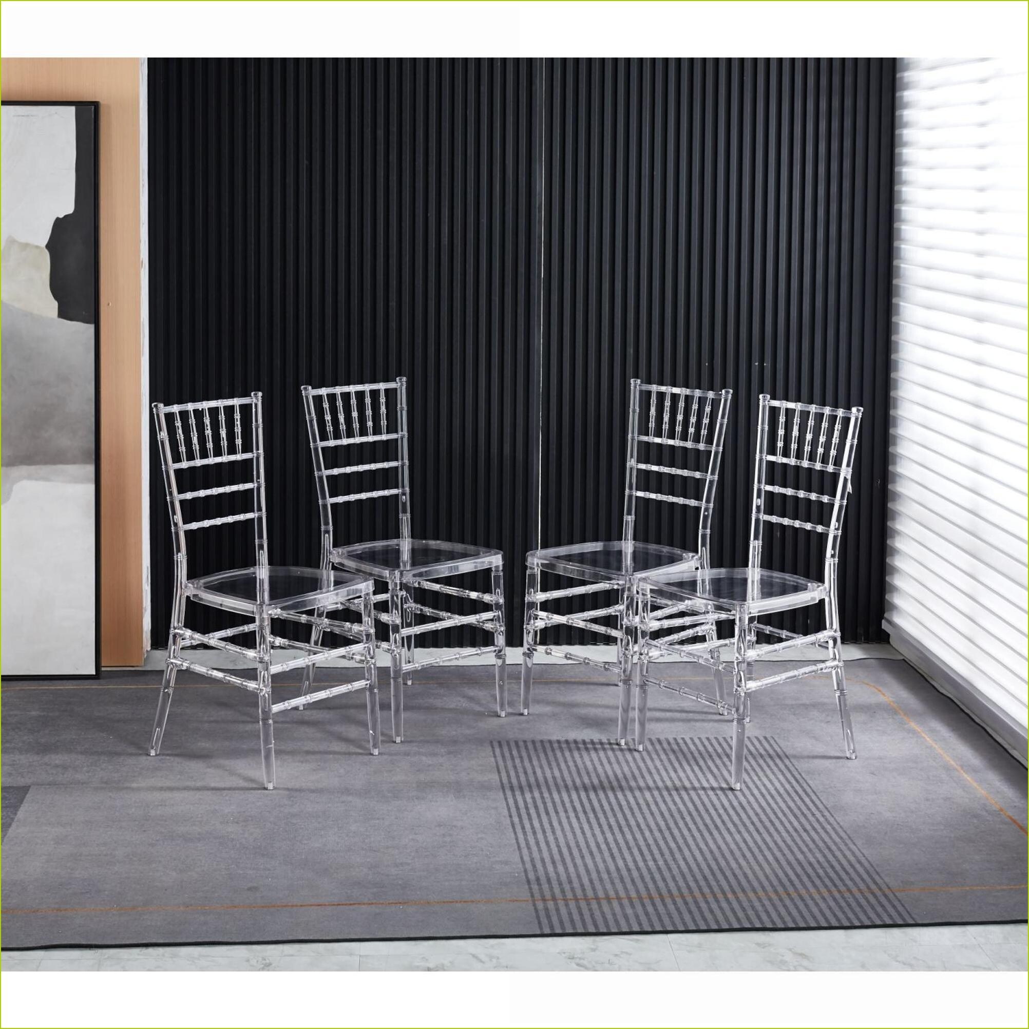 Watnature Set of 2 Plastic Seat Accent Dining Chairs Event Seating for ...