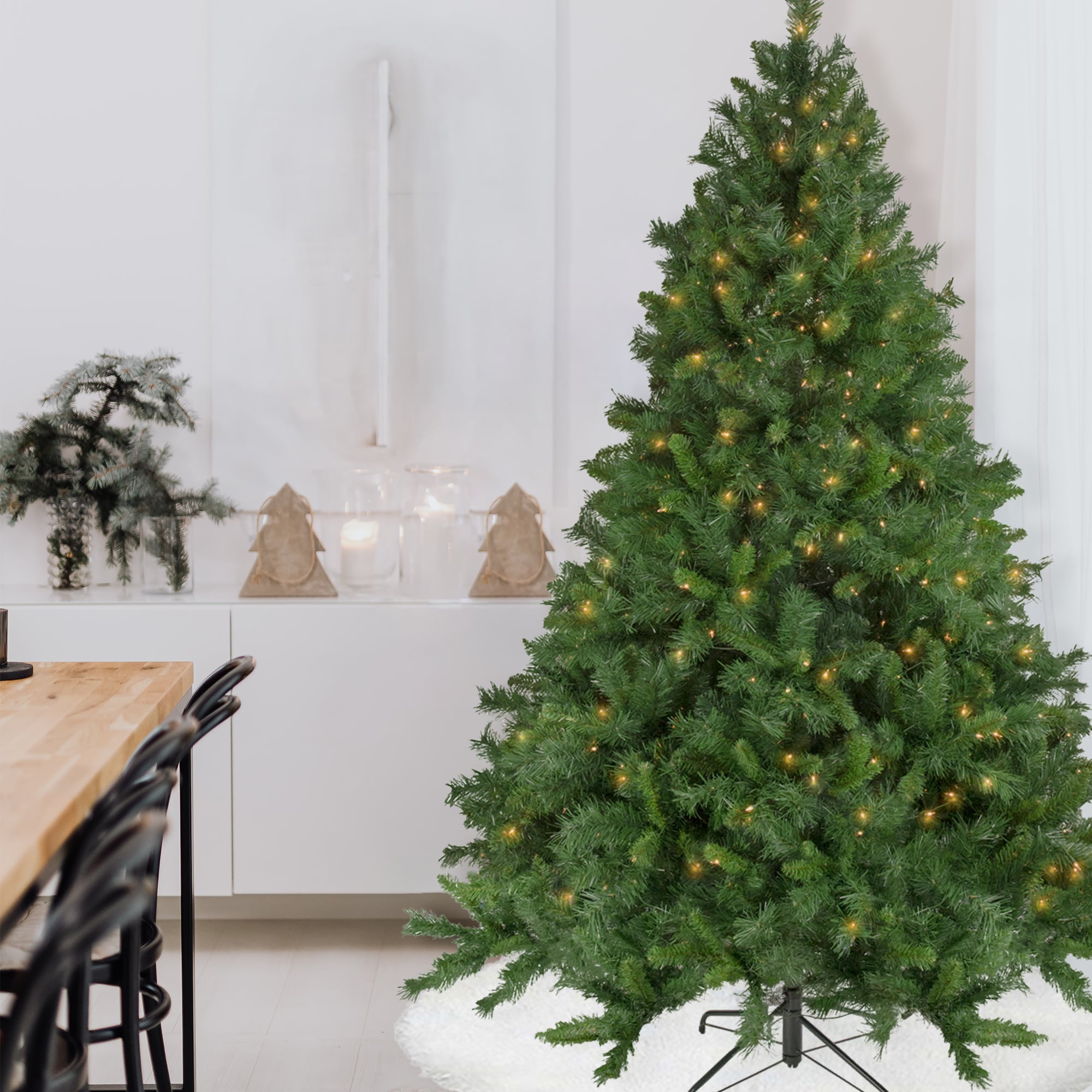 Northlight 6.5-ft Pine Pre-lit White Artificial Christmas Tree with ...