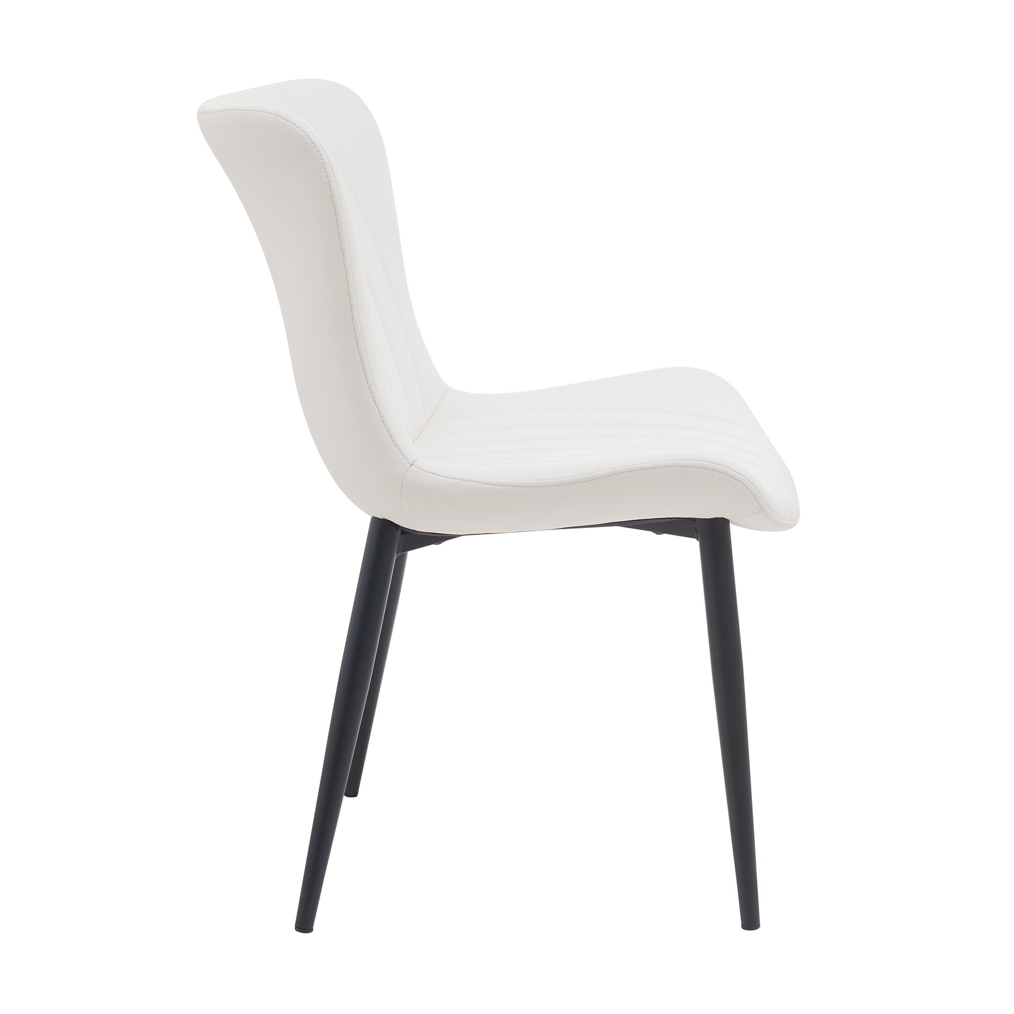 Blisstyle Set of 2 Cream White Dining Chairs Faux Leather Mid Century ...