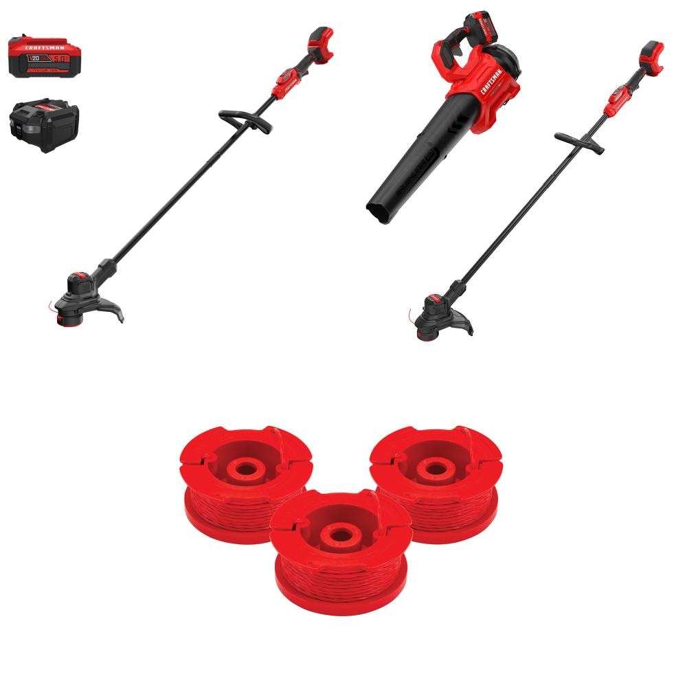Shop CRAFTSMAN V20 Brushless Yard Tool Bundle with String Trimmer, Leaf ...