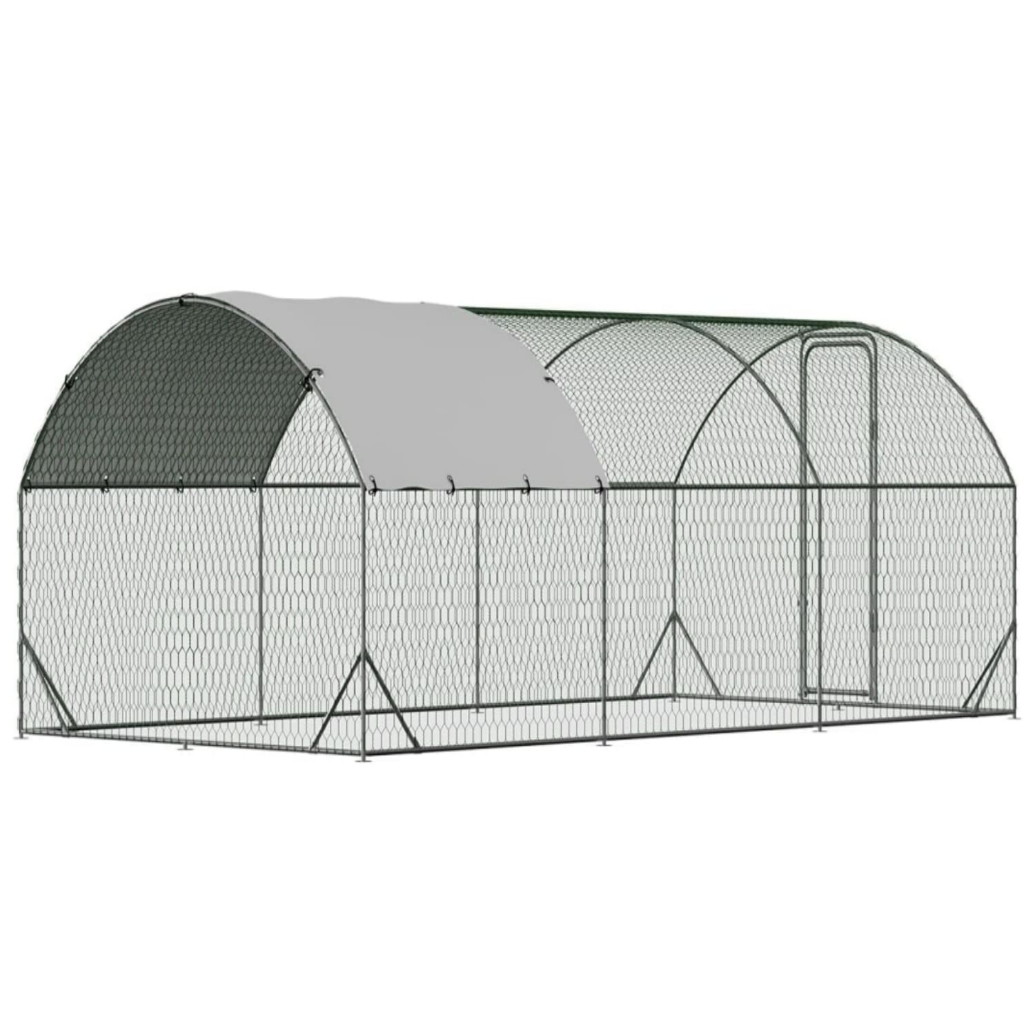 Garvee Large Metal Chicken Coop 9.8' W x 19.7' Lx 6.6' H Walk-in ...