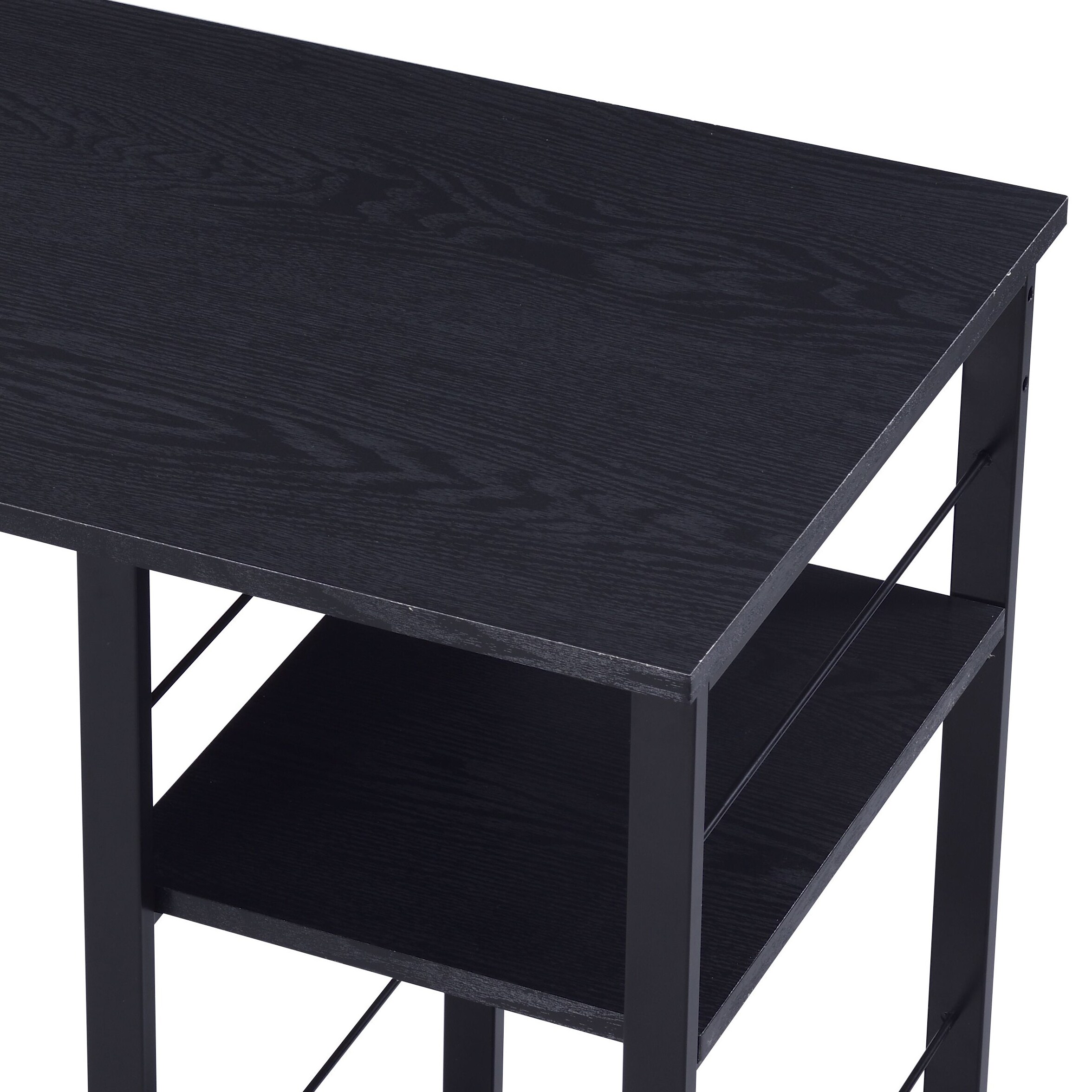Blisstyle Vadna Black Finish Writing Desk Office Desk Study Desk in the ...