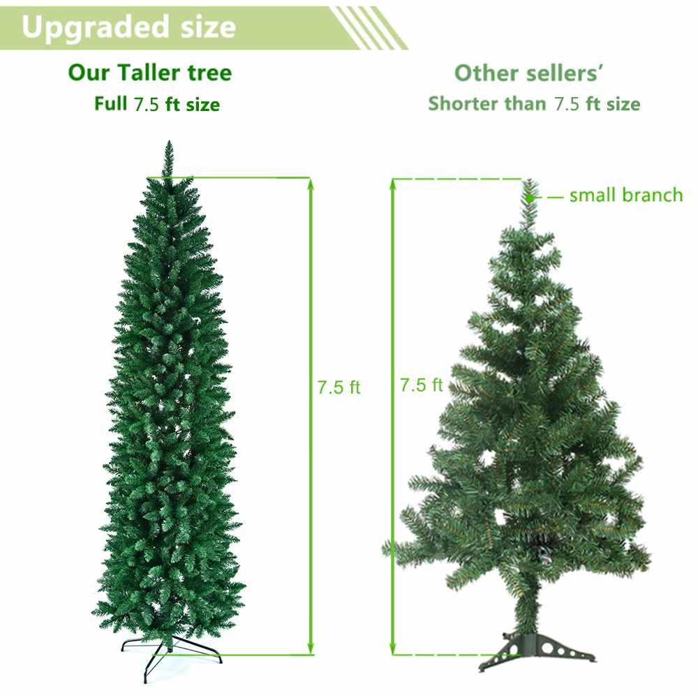 VERYKE 7.5FT Pointed Christmas Tree and Metal Stand in the Artificial ...