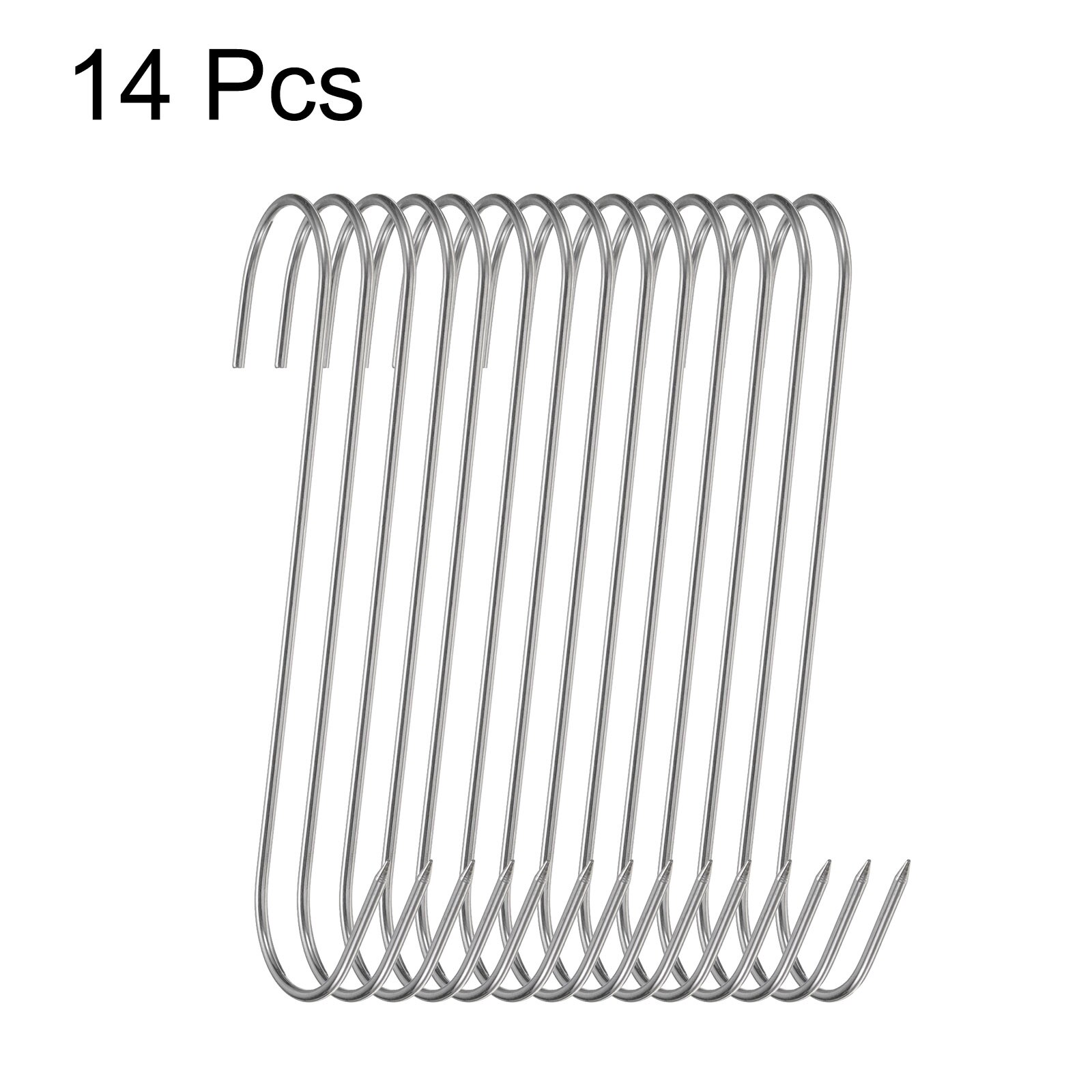 Harfington 14pcs 7inch Meat Hooks 304 Stainless Steel Butcher Hook S ...