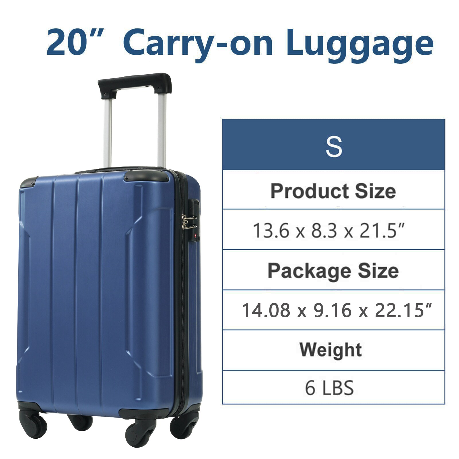 ModernLuxe Hardshell Luggage Lightweight Durable ABS Suitcase with ...