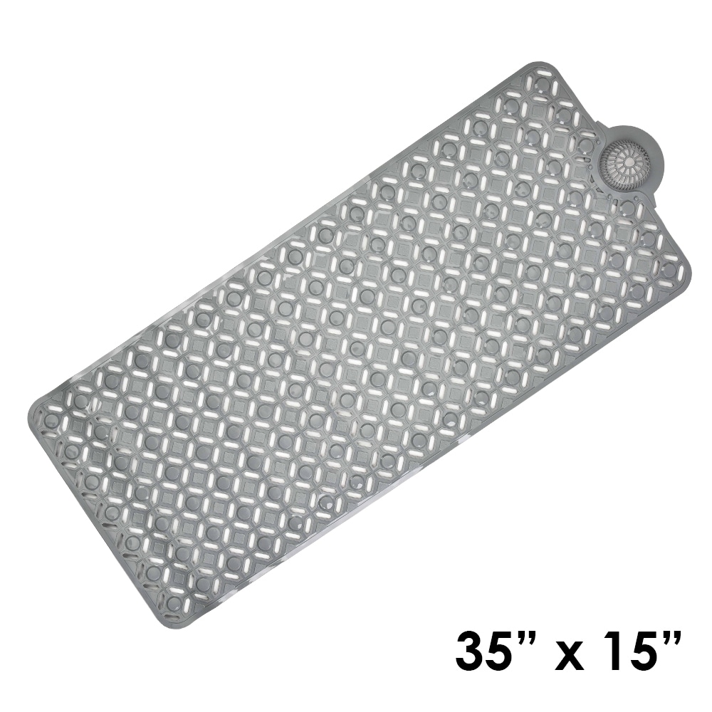 Cameo Non Slip Bathtub mat w/ Removable Hair Catcher 35 x 15 Shower Mat ...