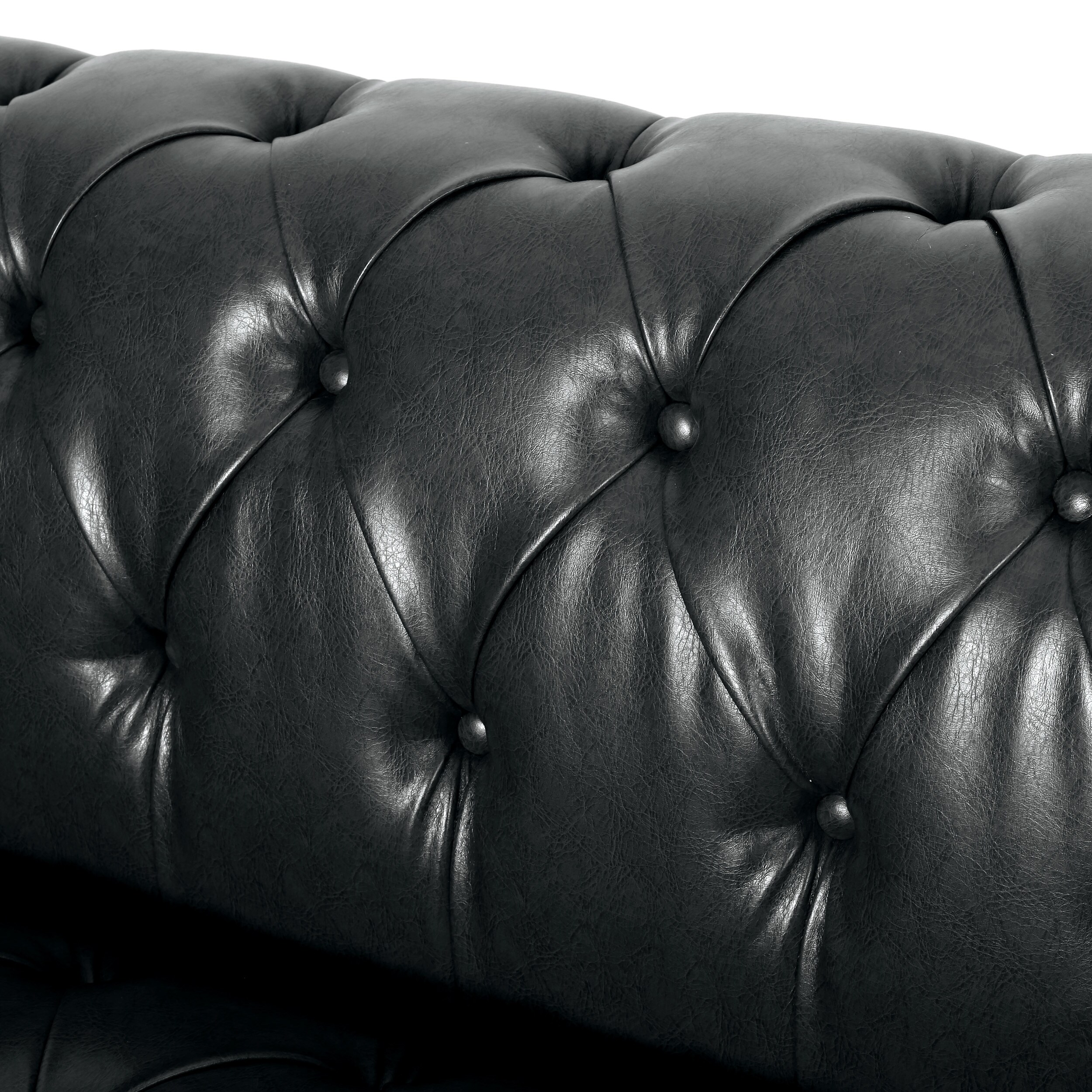Christopher Knight Home Sagewood Contemporary Faux Leather Tufted Sofa ...