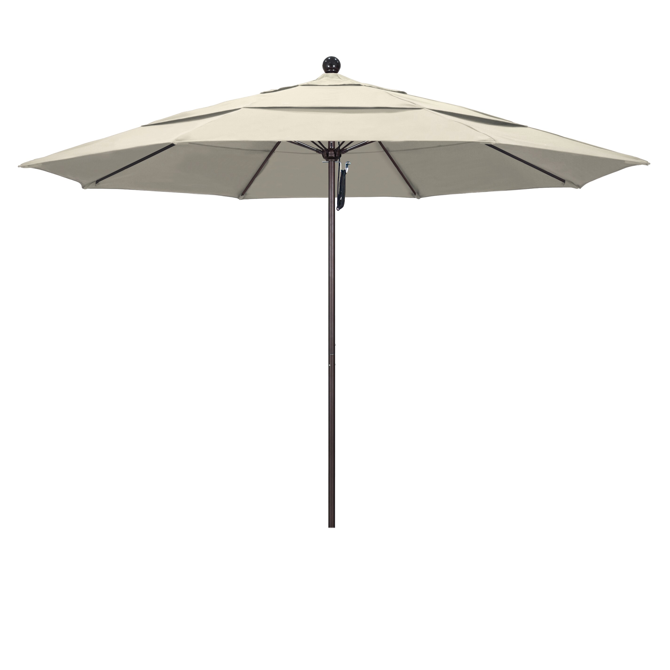 California Umbrella 11-ft Aluminum Beige Market Patio Umbrella ...