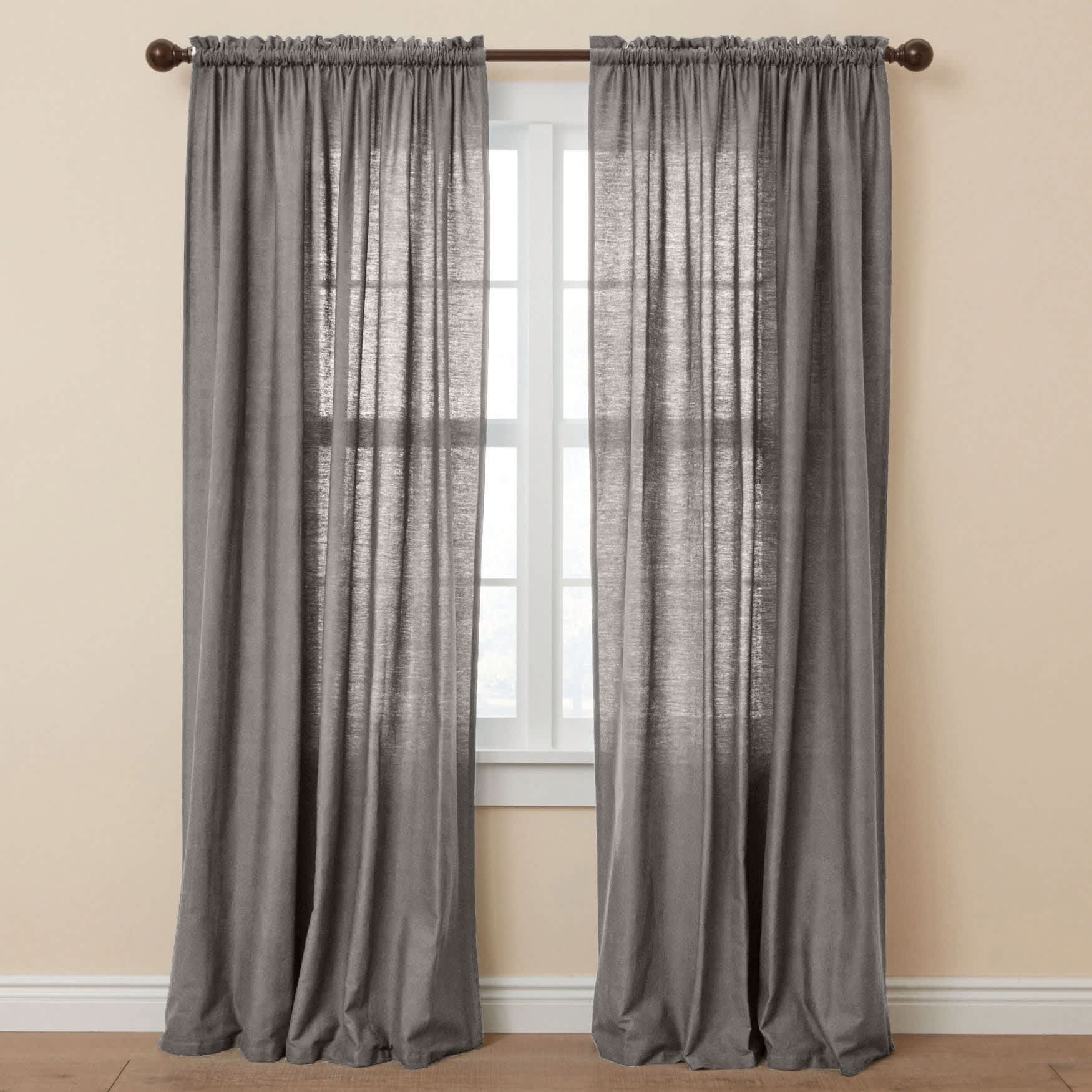 BrylaneHome Poly Cotton Canvas Rod-Pocket Panel in the Curtains ...