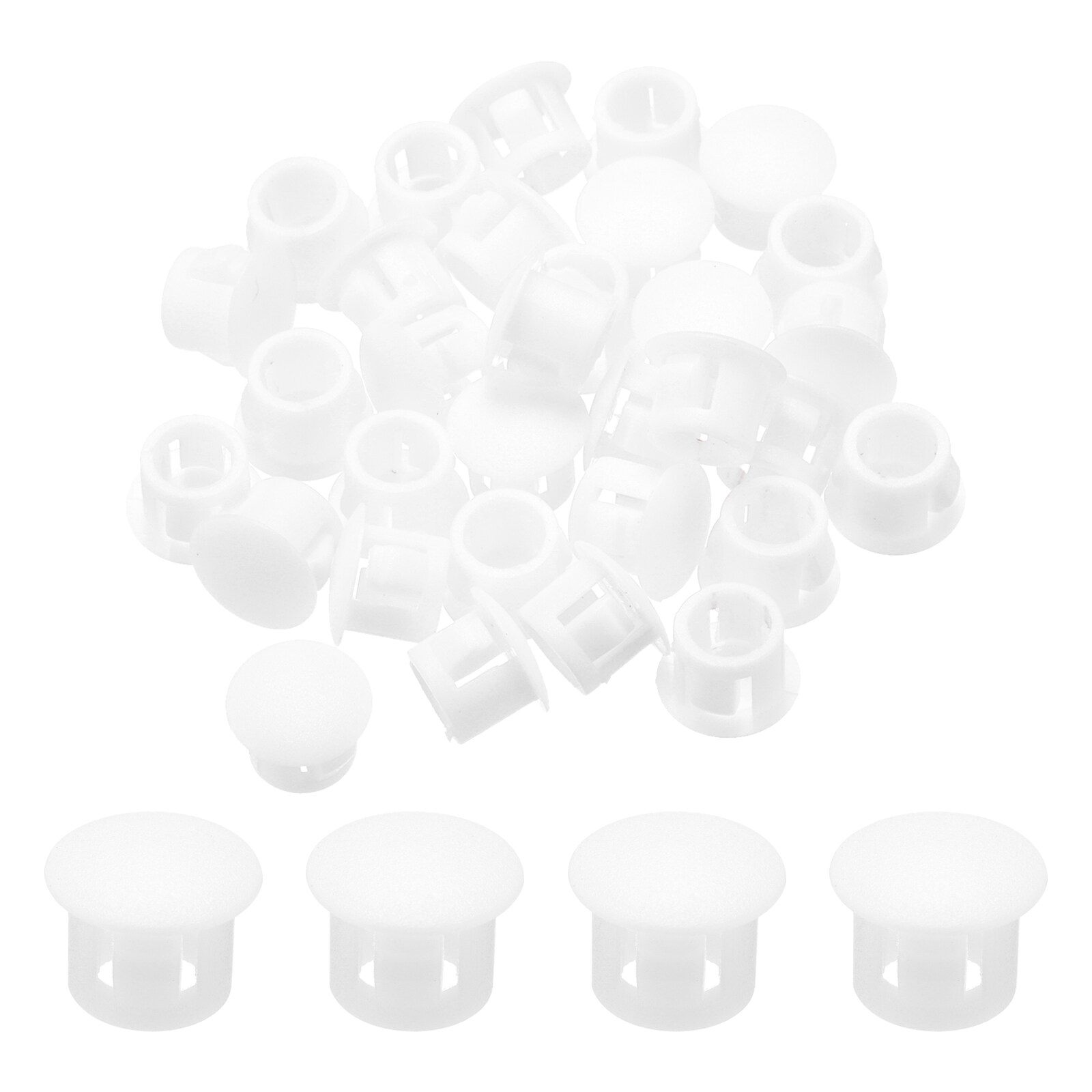 Unique Bargains 64pcs 7mm(9/32 inch) White Plastic Hole Plugs Flush ...