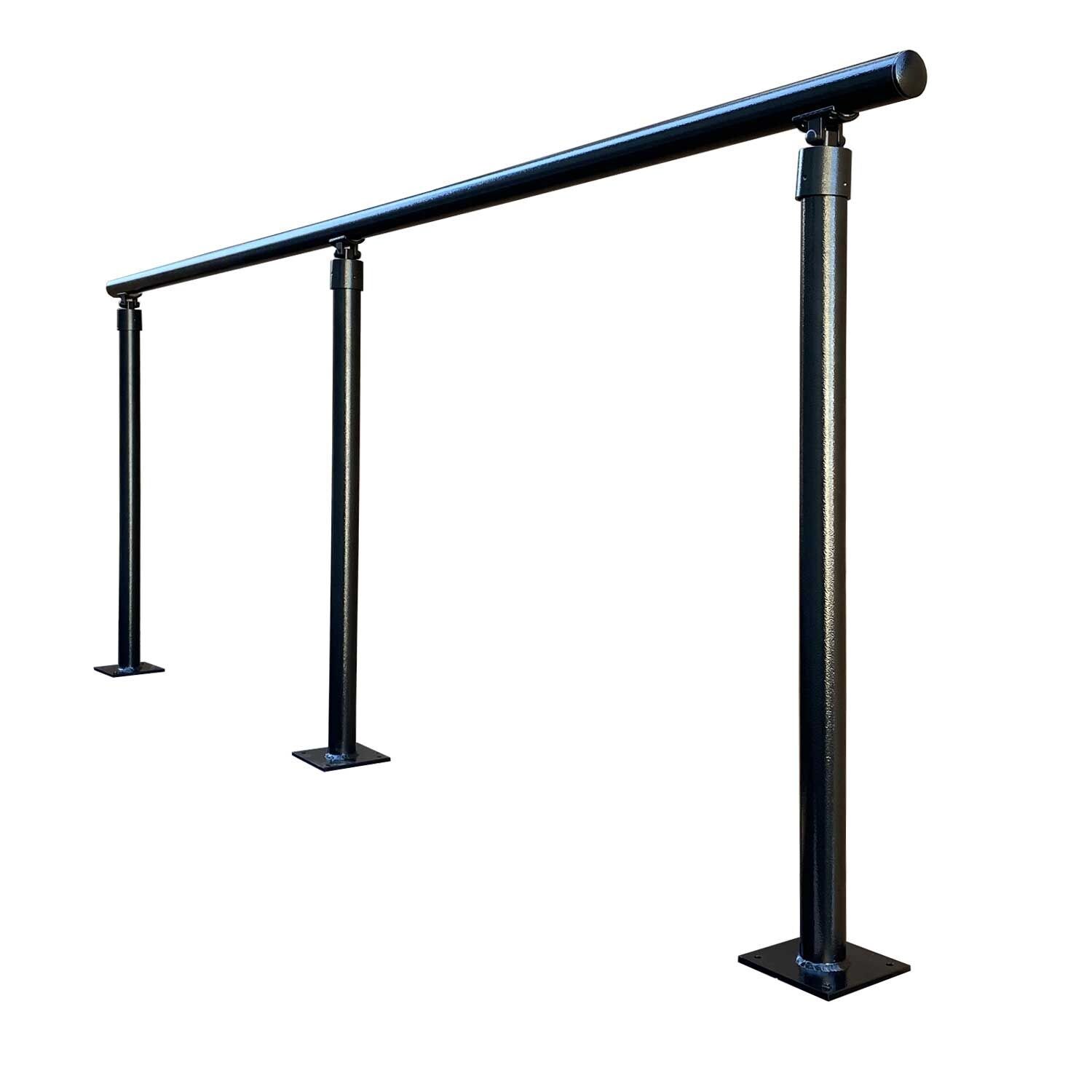 Wolf Handrail 1.9-in x 1-in Hammered Black Painted Aluminum Interior ...