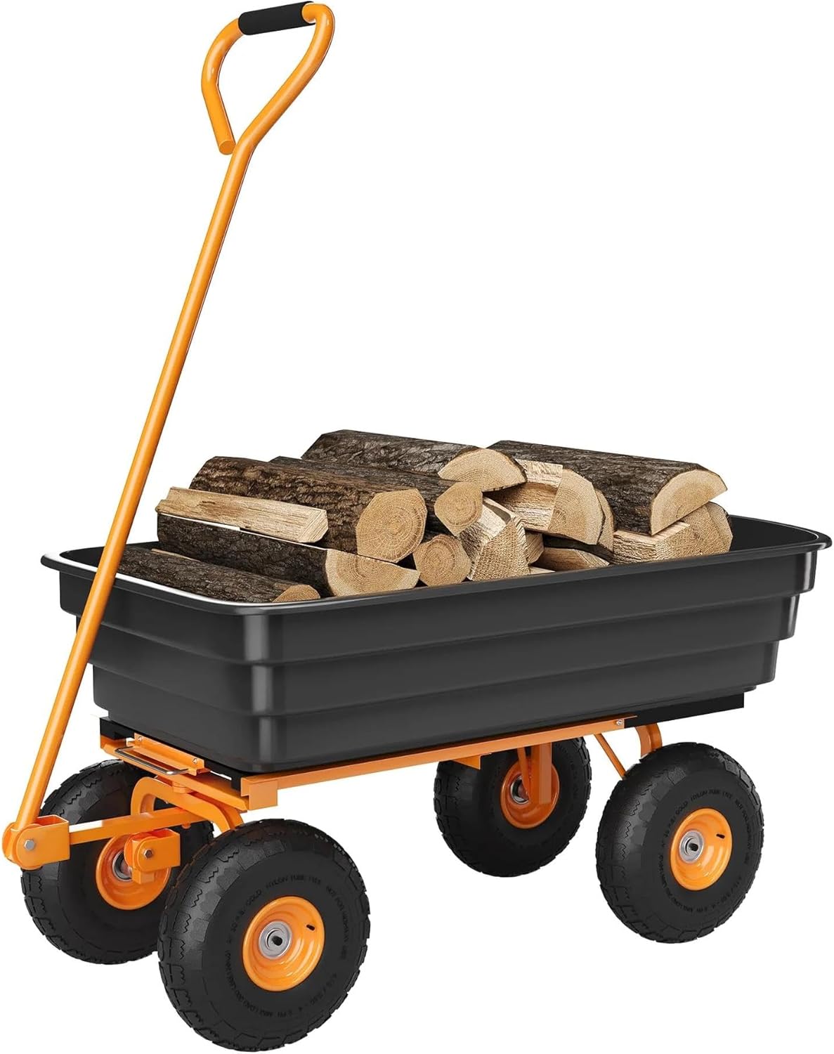 IdealHouse Heavy Duty Garden Dump Cart 1200lbs Capacity 6 Cu Ft All ...