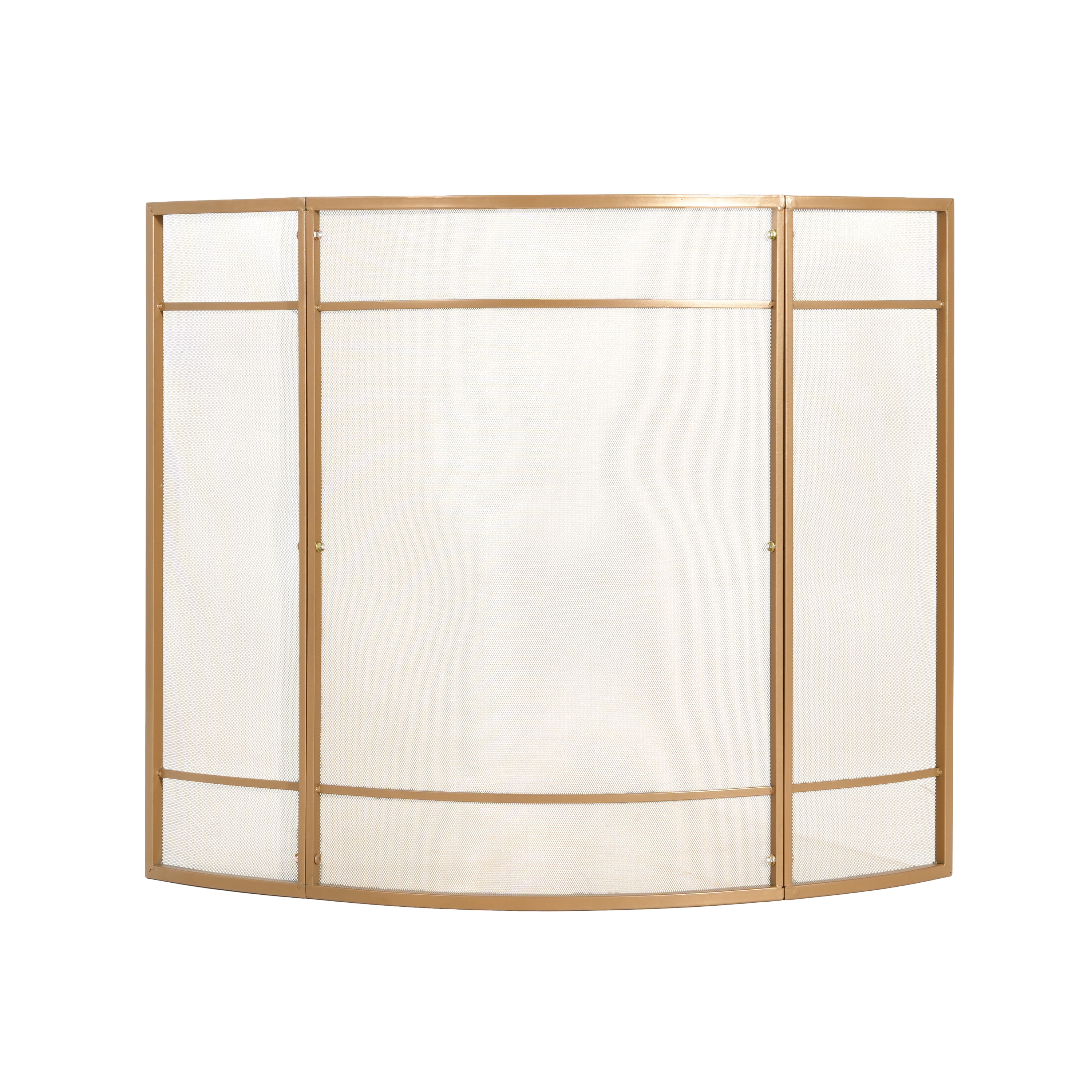 ModernLuxe Assembly Required Regina 1-Panel Curve Iron Fireplace Screen ...