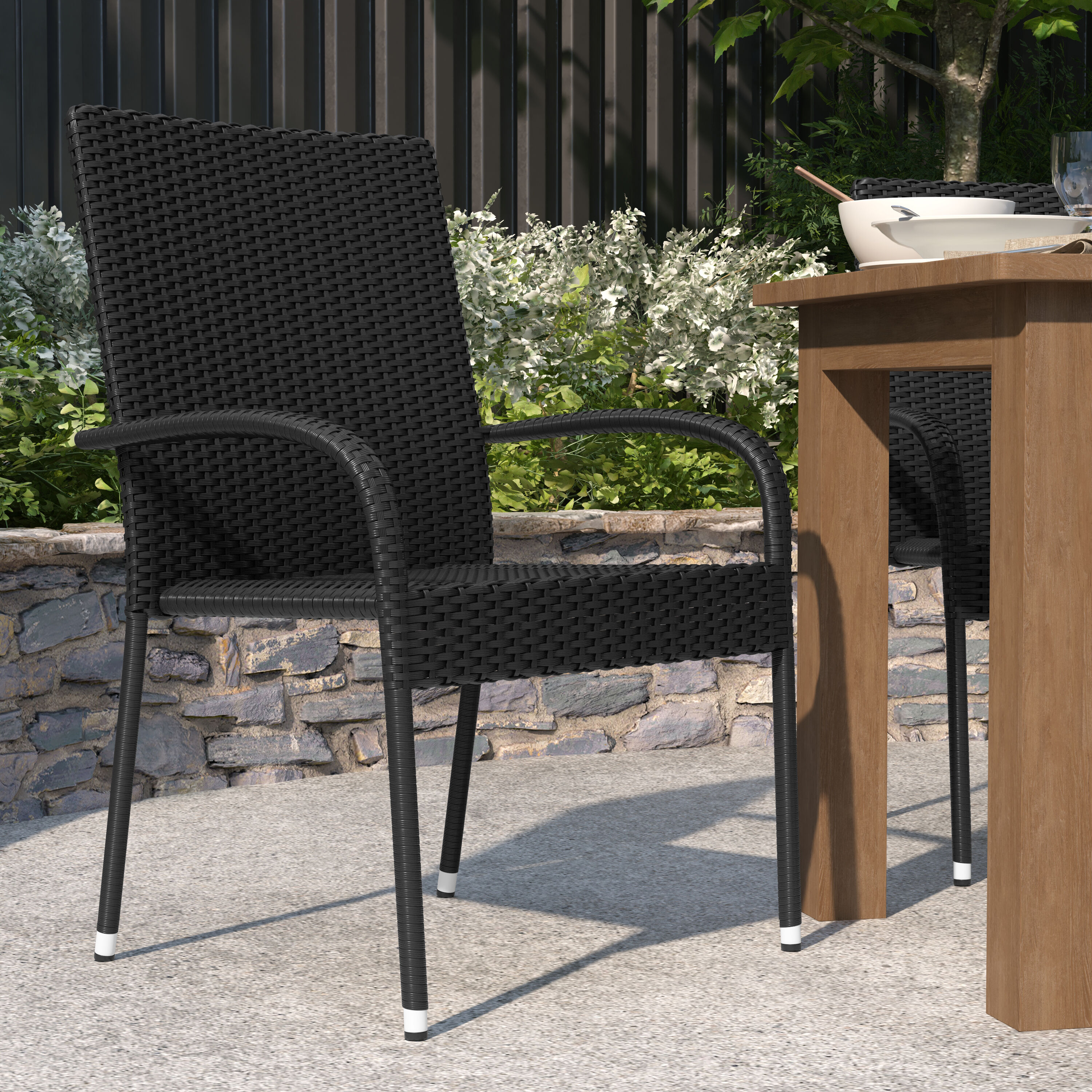 Black Wicker Outdoor Chairs