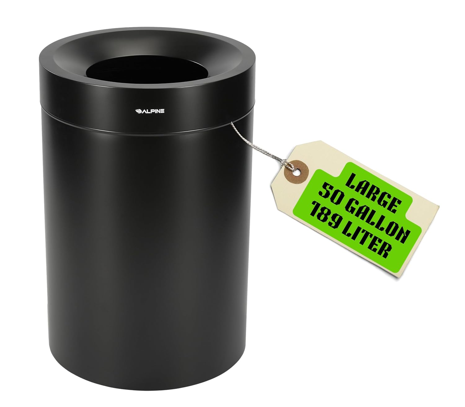 Alpine Industries 50 Gallon Black Stainless Steel Open Top Commercial ...