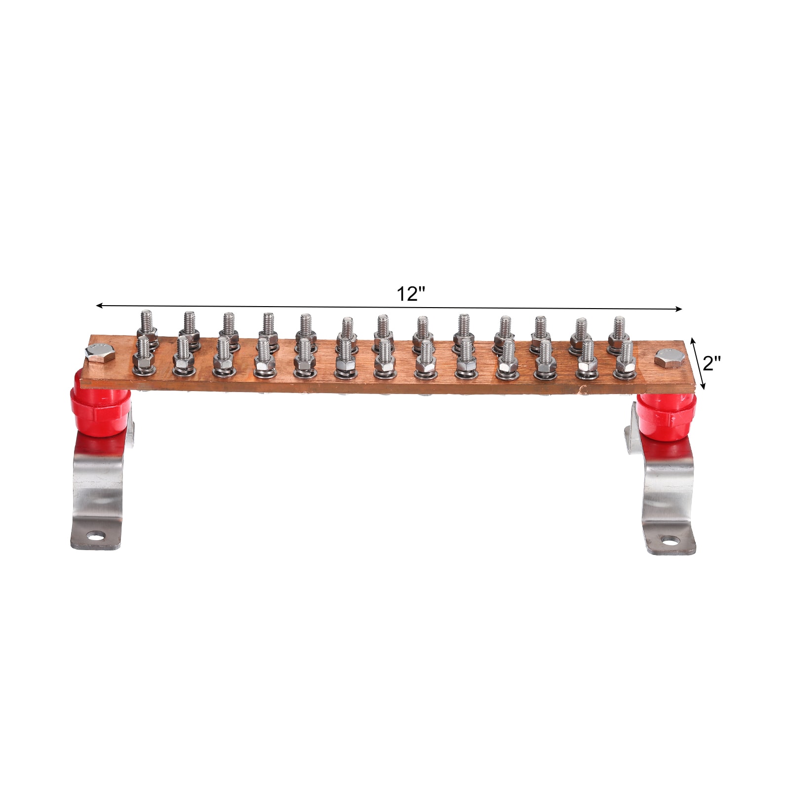 Unique Bargains Wall Mounted Copper Ground Bar 12-Inch x 2 Inch x 1/4 ...