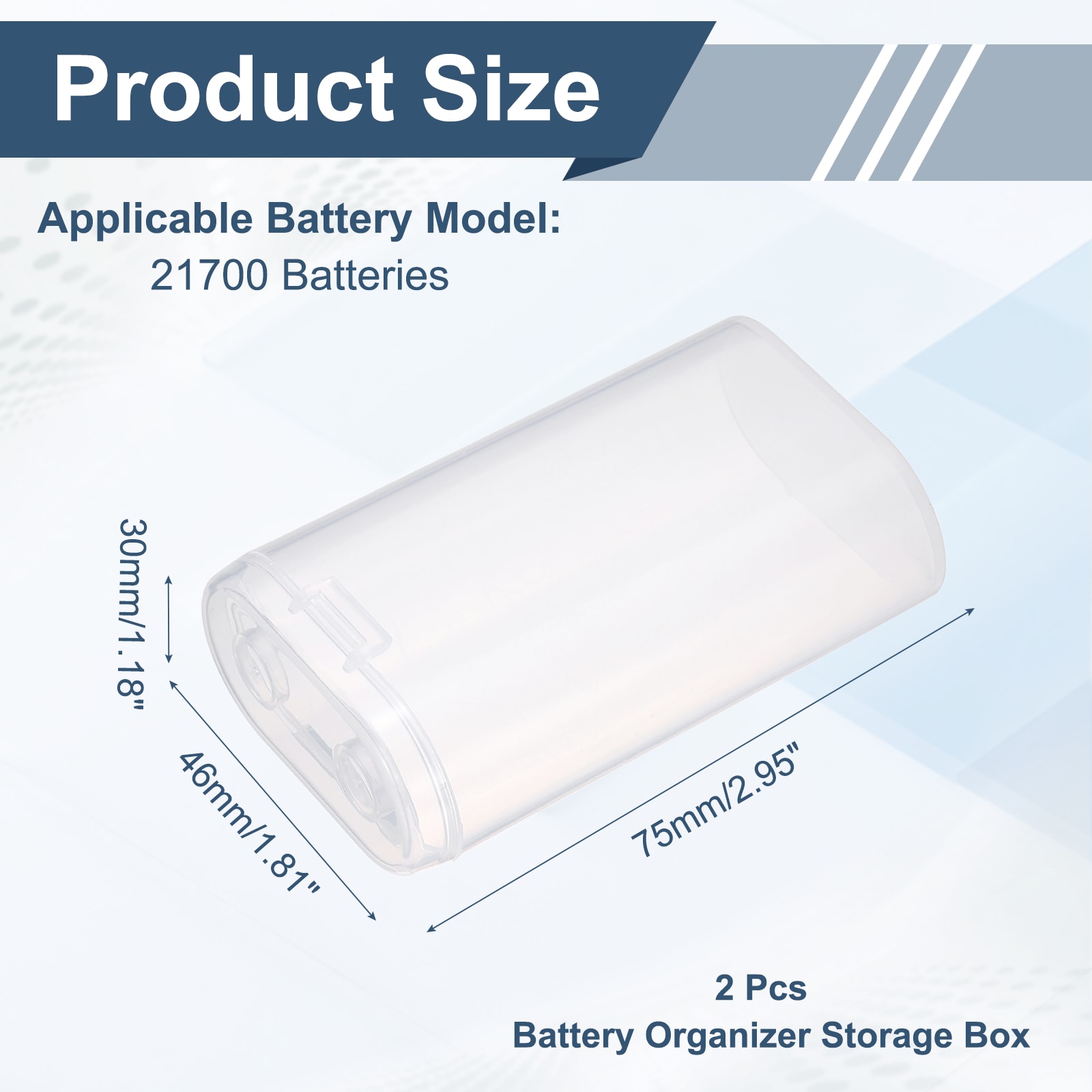 Unique Bargains 2pcs Battery Organizer Storage Box Plastic Clear 2 x ...