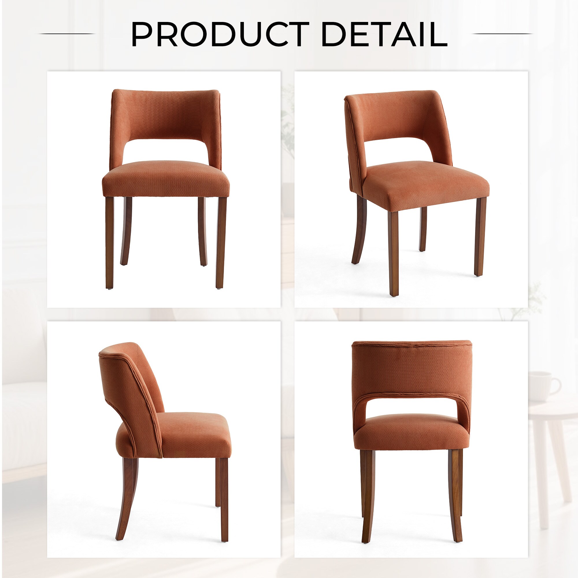 Dreamsidea Dining Chairs Set of 2 Upholstered Wooden Farmhouse Kitchen ...