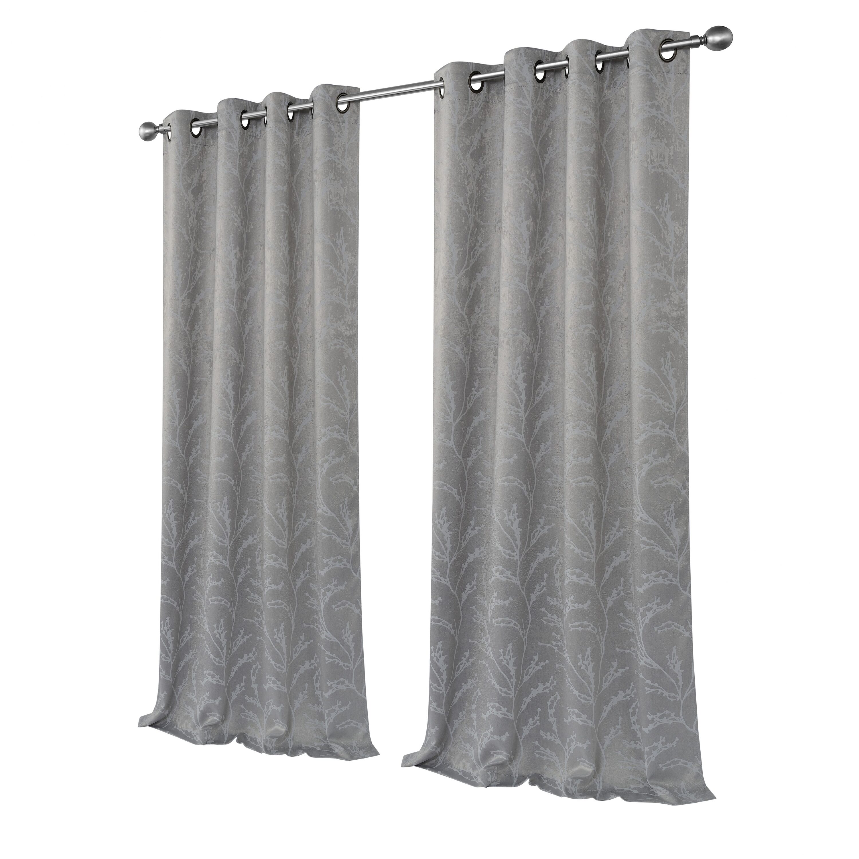 KATE AURORA 2 Pack Arbor Room Darkening Floral Grommet Top Window ...