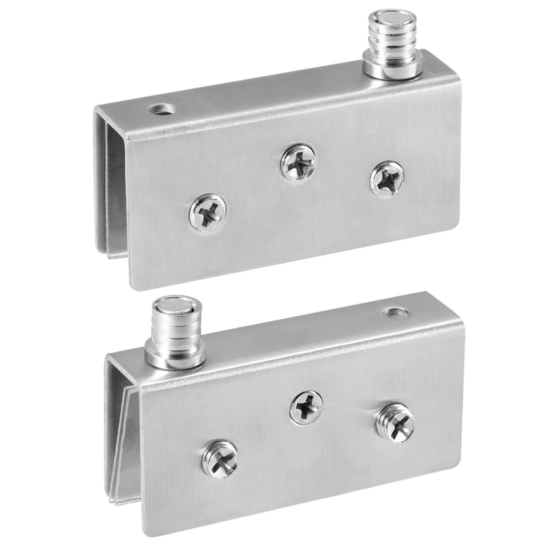 Unique Bargains 1 Pair Adjustable Glass Door Hinges Clamp Stainless ...