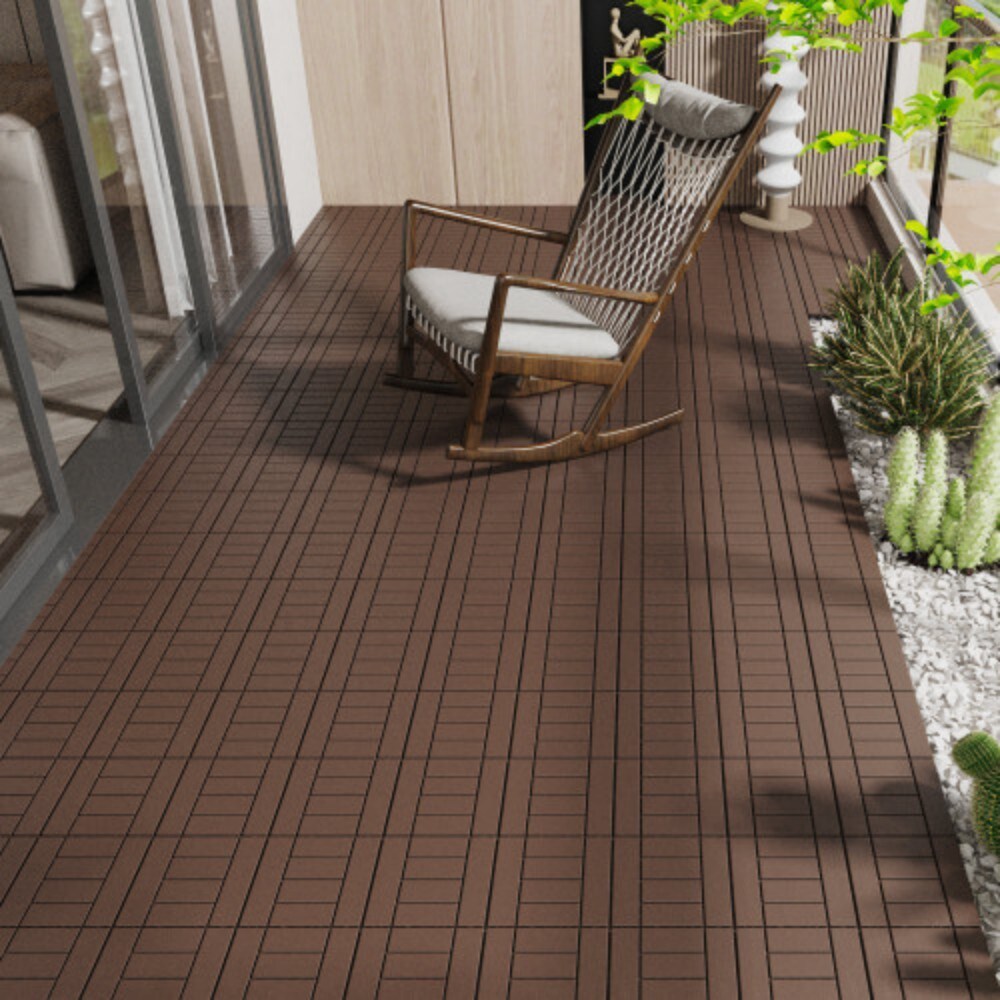 Tatayosi 44 red brown H style 12in interlocking deck tiles easy ...