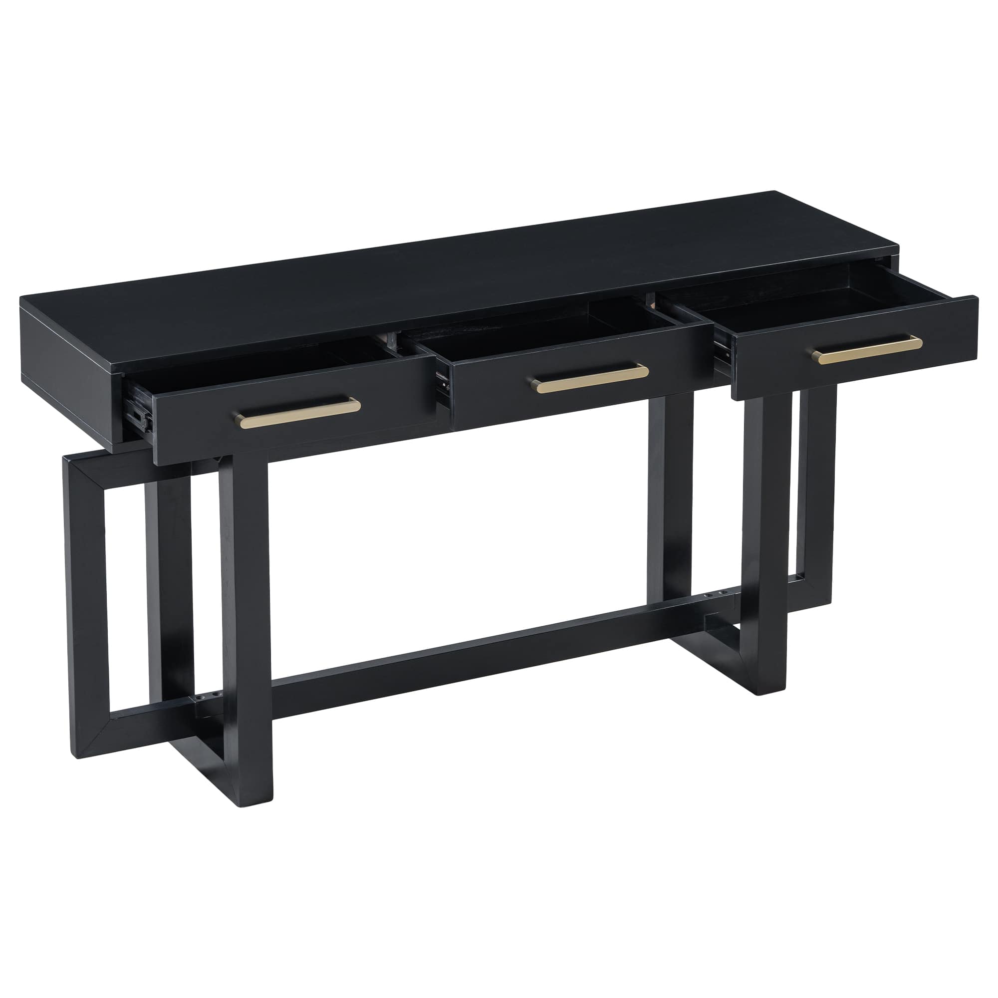 Vynxaria Elegant Console Table with Three Drawers Extra Long Entryway ...