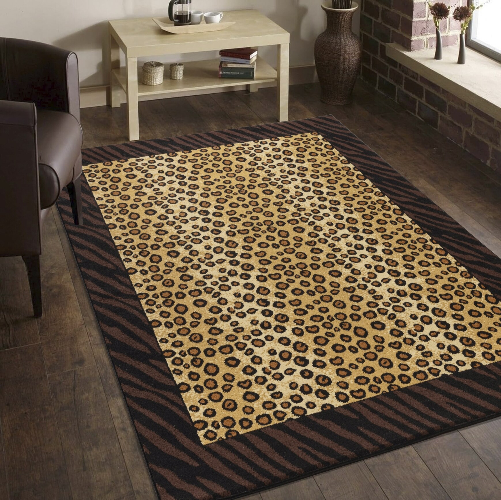 LOVMOR Multi 5 ft 3 in x 7 ft 3 in Animal Print Area Rug in the Rugs ...