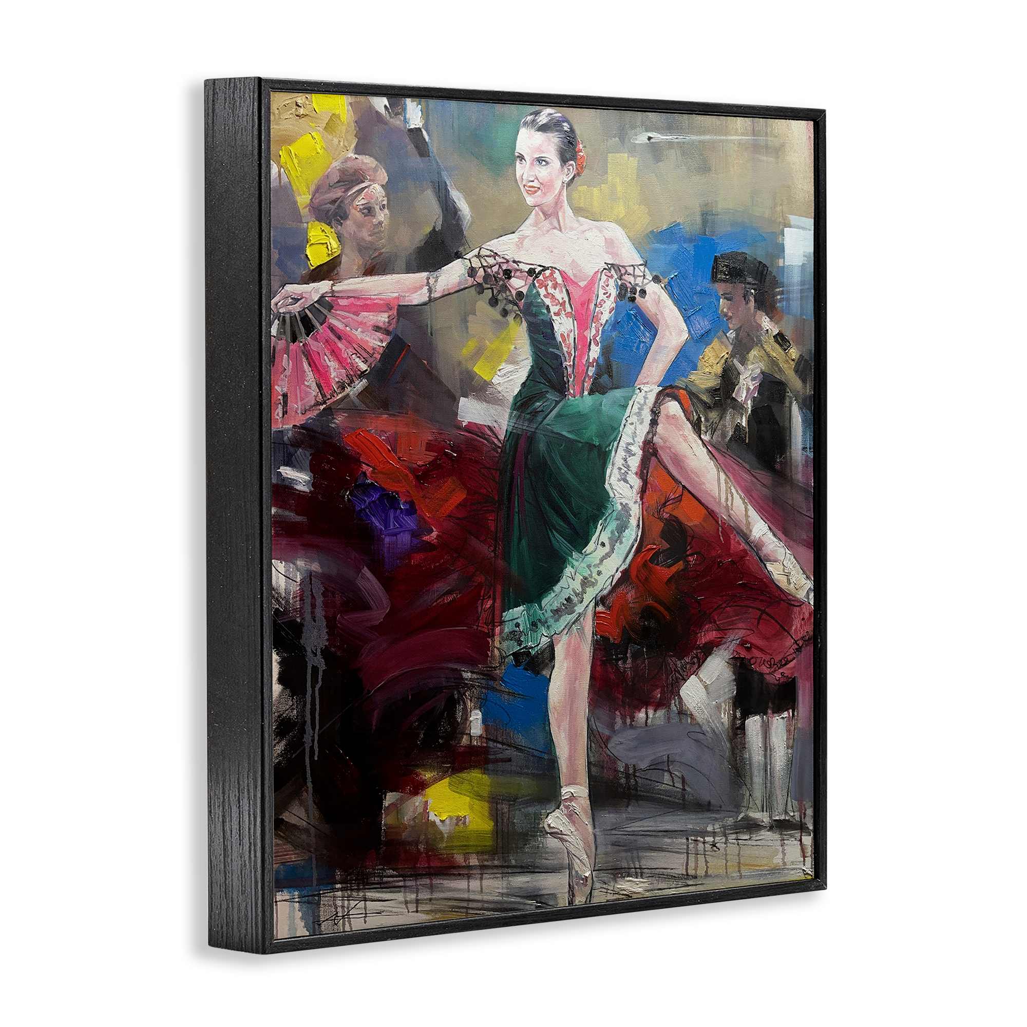 Stupell Industries Classic Ballerina on Stage Black Framed Giclee Art ...
