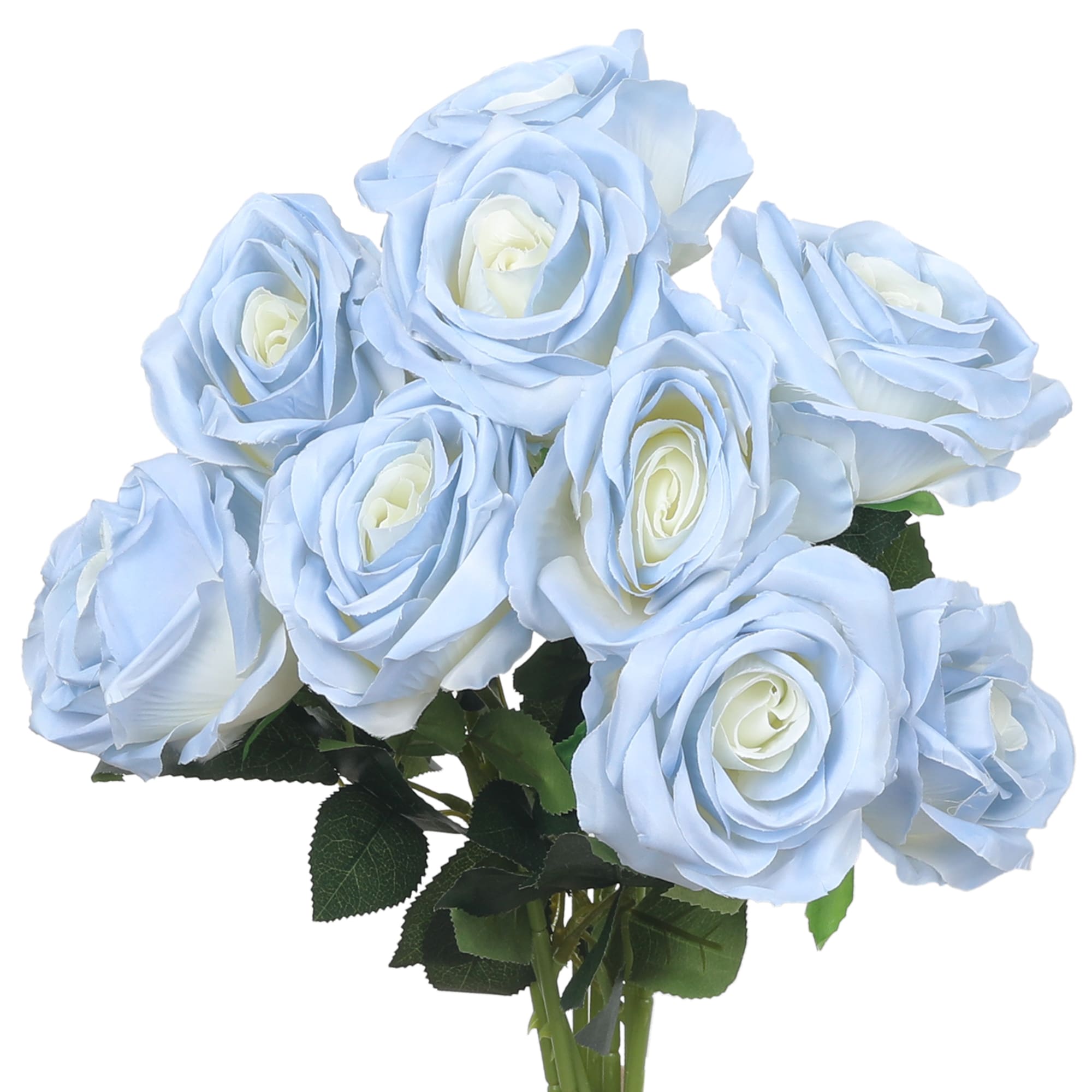 Unique Bargains Artificial Rose Flower 10pcs Silk Fake Rose with Long ...