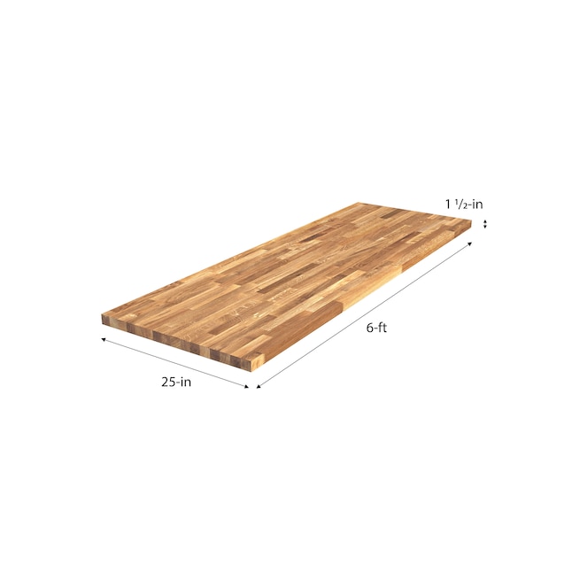 Sparrow Peak 6 Ft X 25 In X 1 5 In Natural Wood Oak Butcher Block