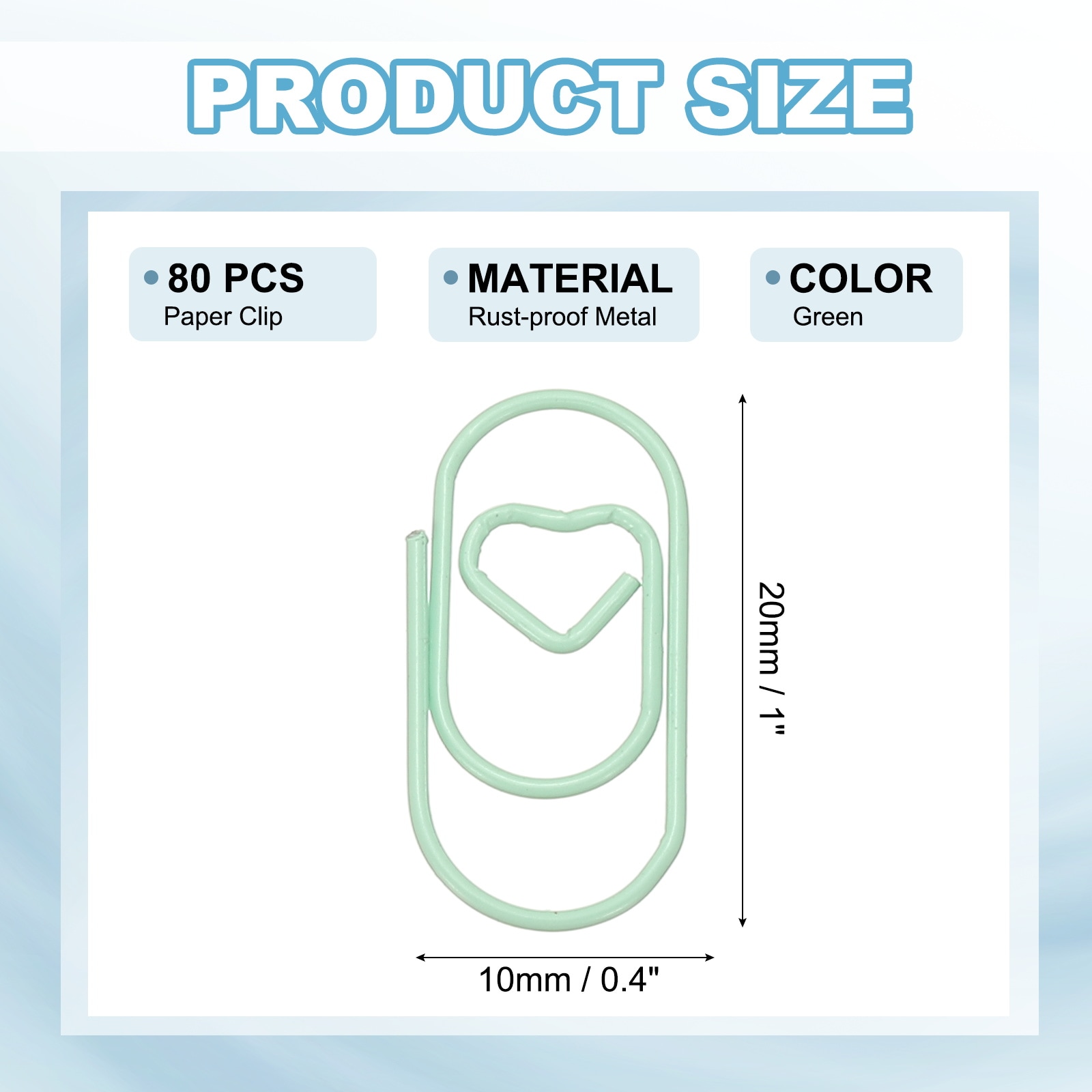 Unique Bargains 1x0.4 Inch Mini Paper Clip 80pcs Metal Heart Paper Clip ...