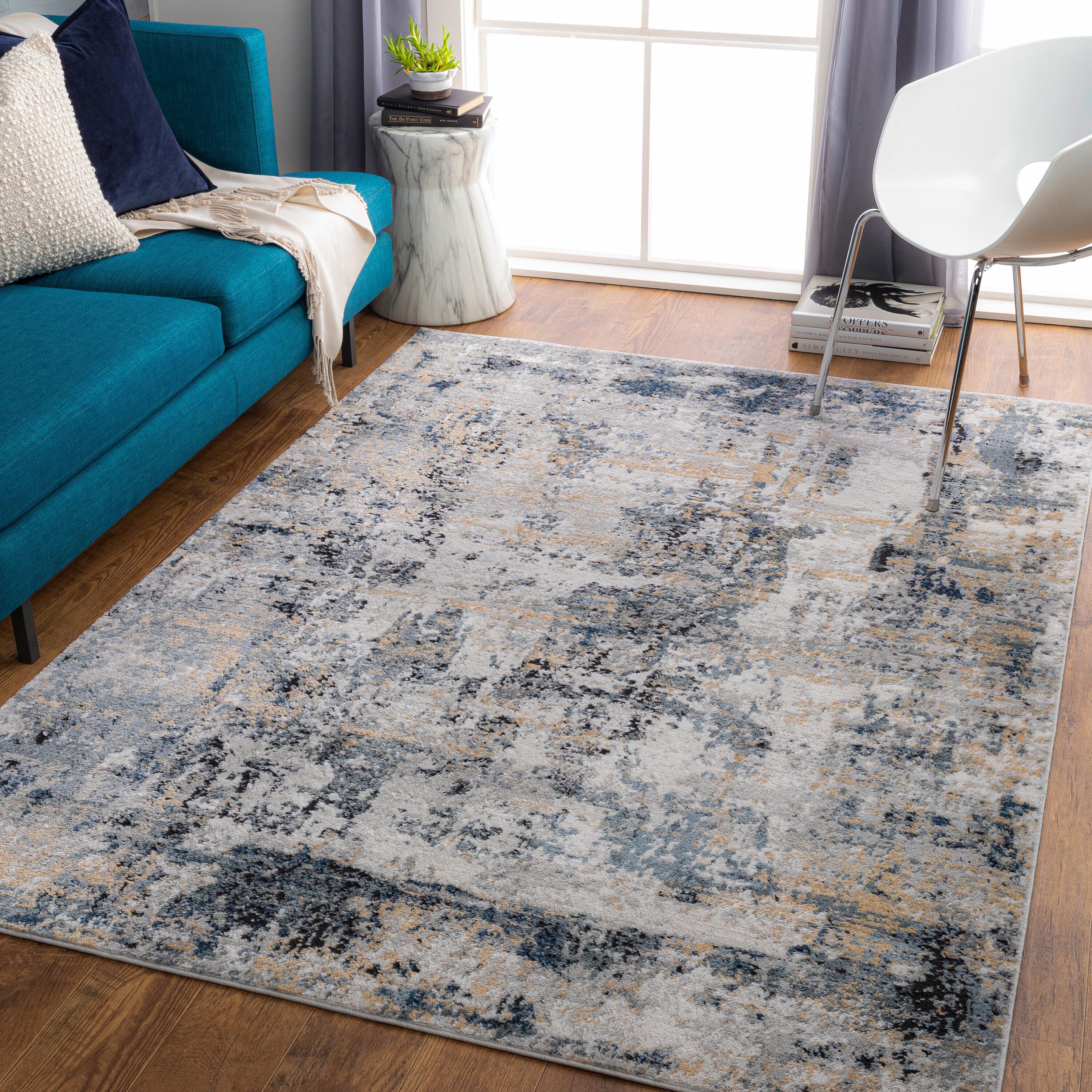 Livabliss 6 X 9 (ft) Gray Indoor Mid-century Modern Area Rug JLO2329 ...