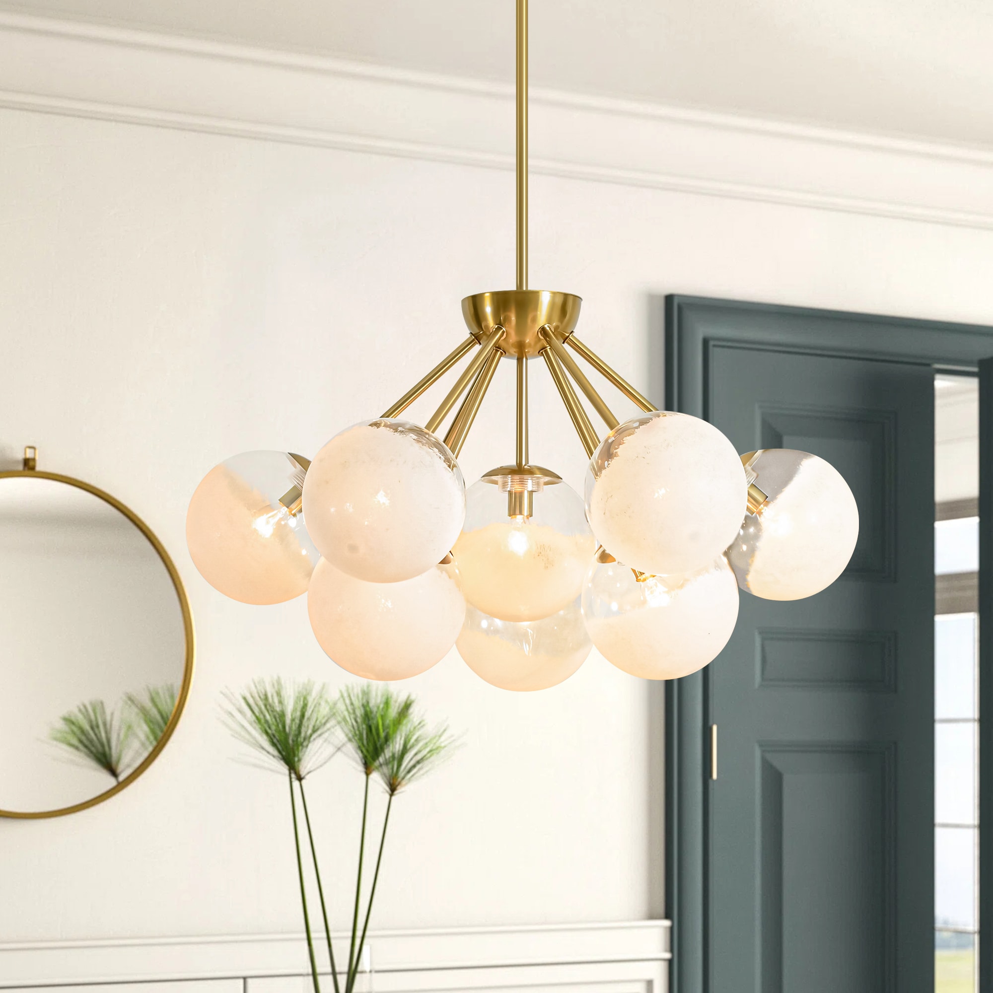 Rennnsan Cyma 10 -Light Brass Art glass Metal Chandelier in the ...