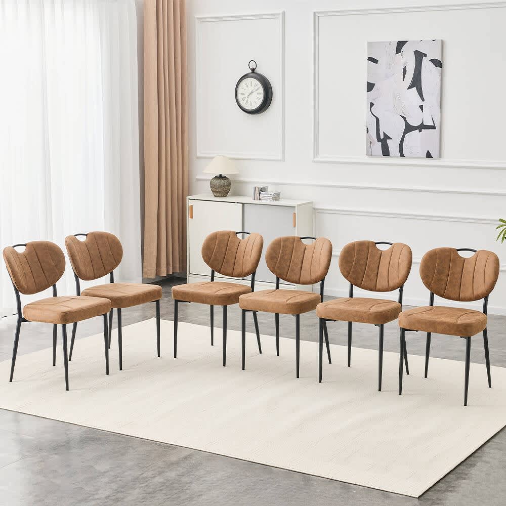 Coolbibila Set of 2 Modern Light Brown Scratch Resistant PU Leather ...