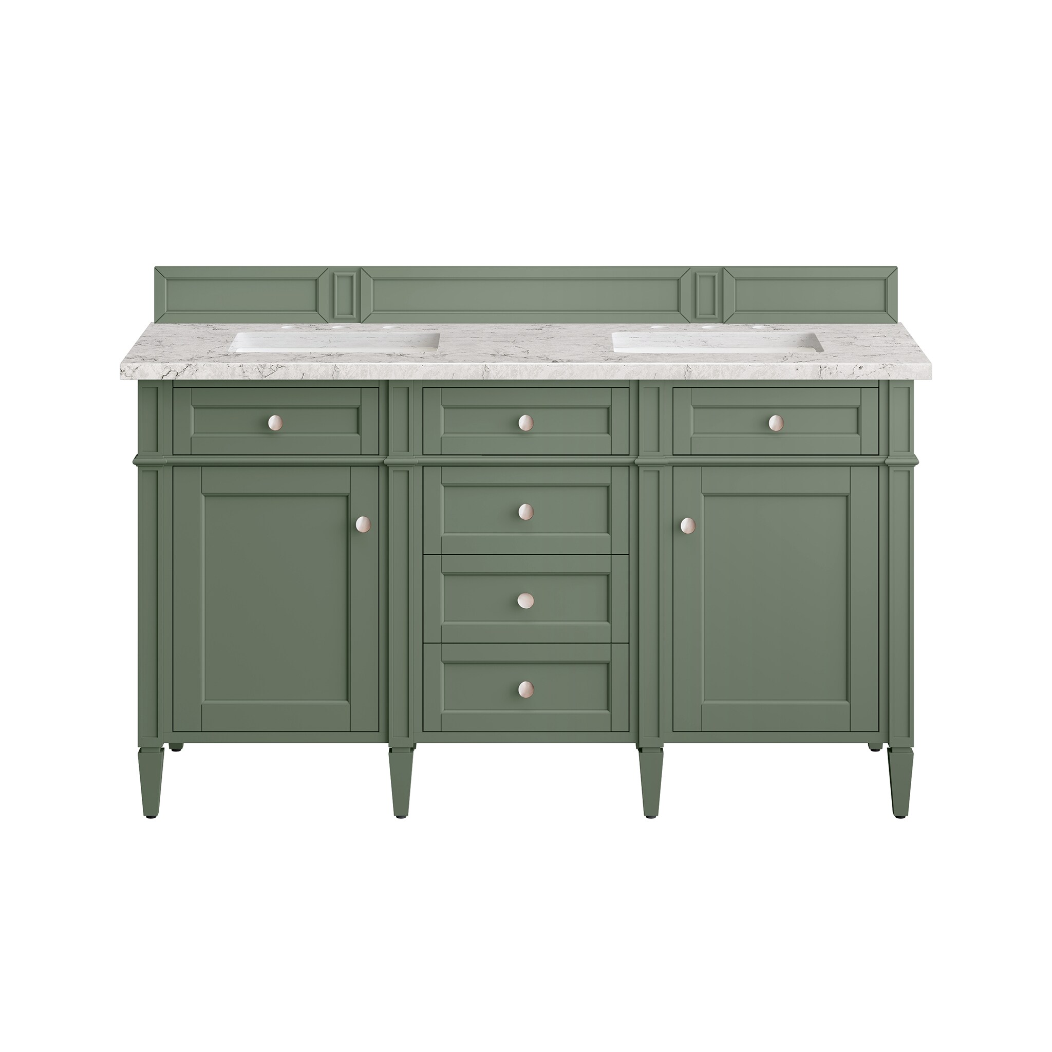 James Martin Vanities Brittany 60-in Smokey Celadon Undermount Double ...
