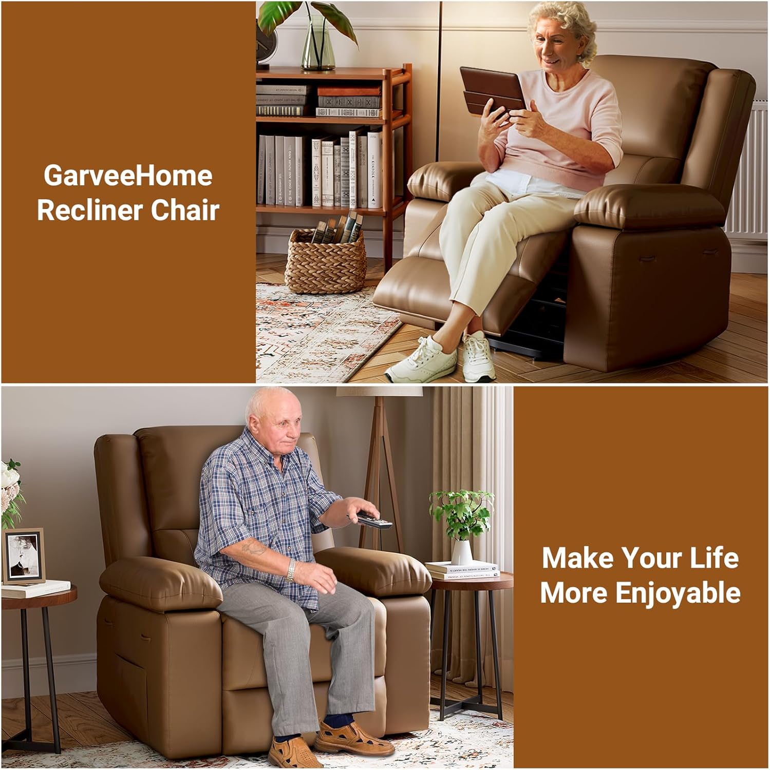 Garvee Electric Power Lift Recliner Chair PU Leather Power Lift ...