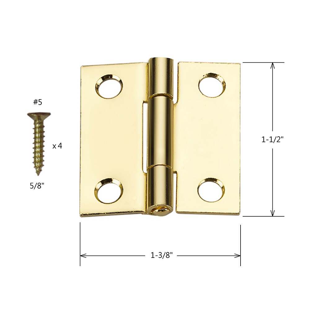 RELIABILT 1-1/2-in H Polished Brass Narrow Interior Door Hinge 2 -Pack ...