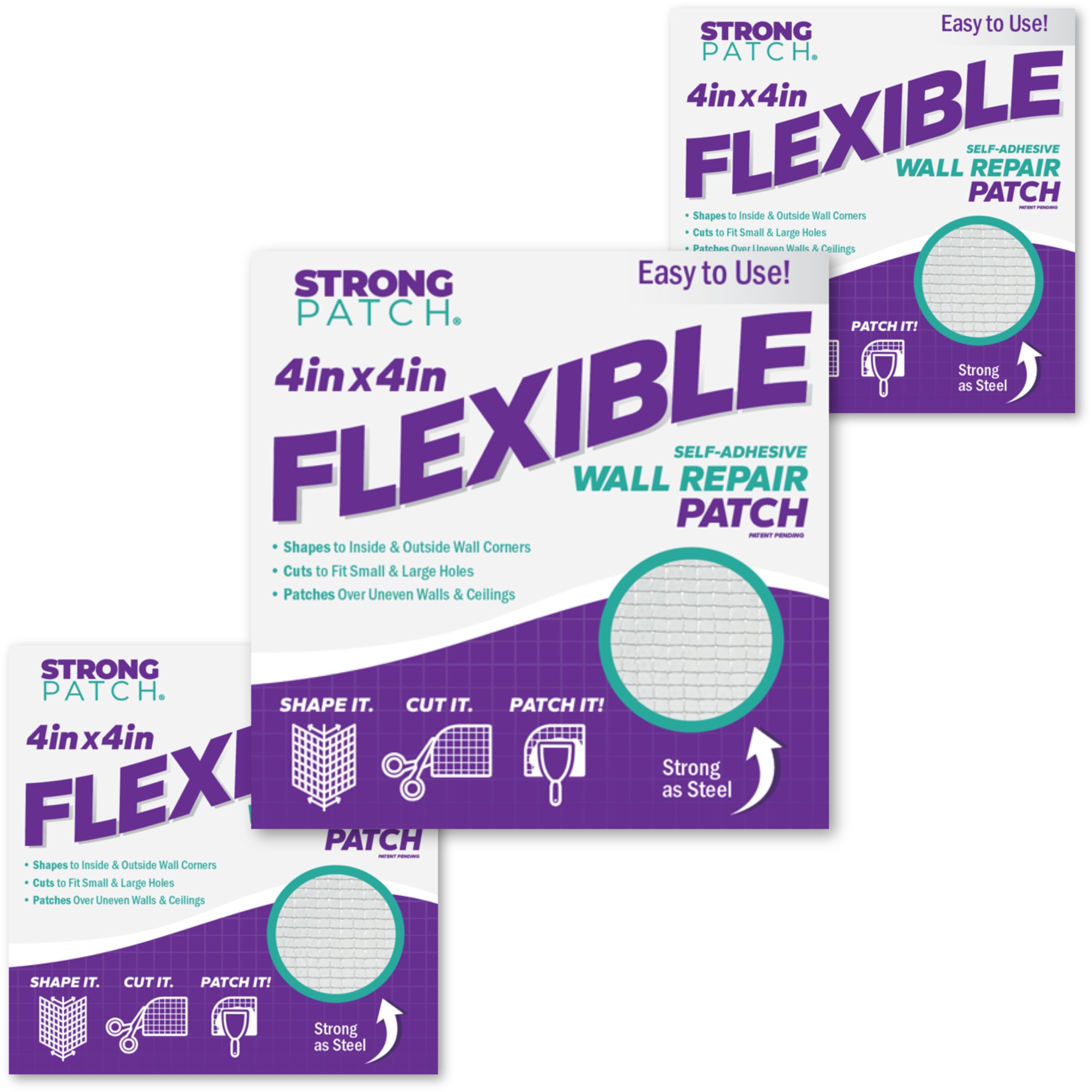 STRONG-PATCH 4-in x 4-in Plastic Drywall Repair Patch in the Drywall ...