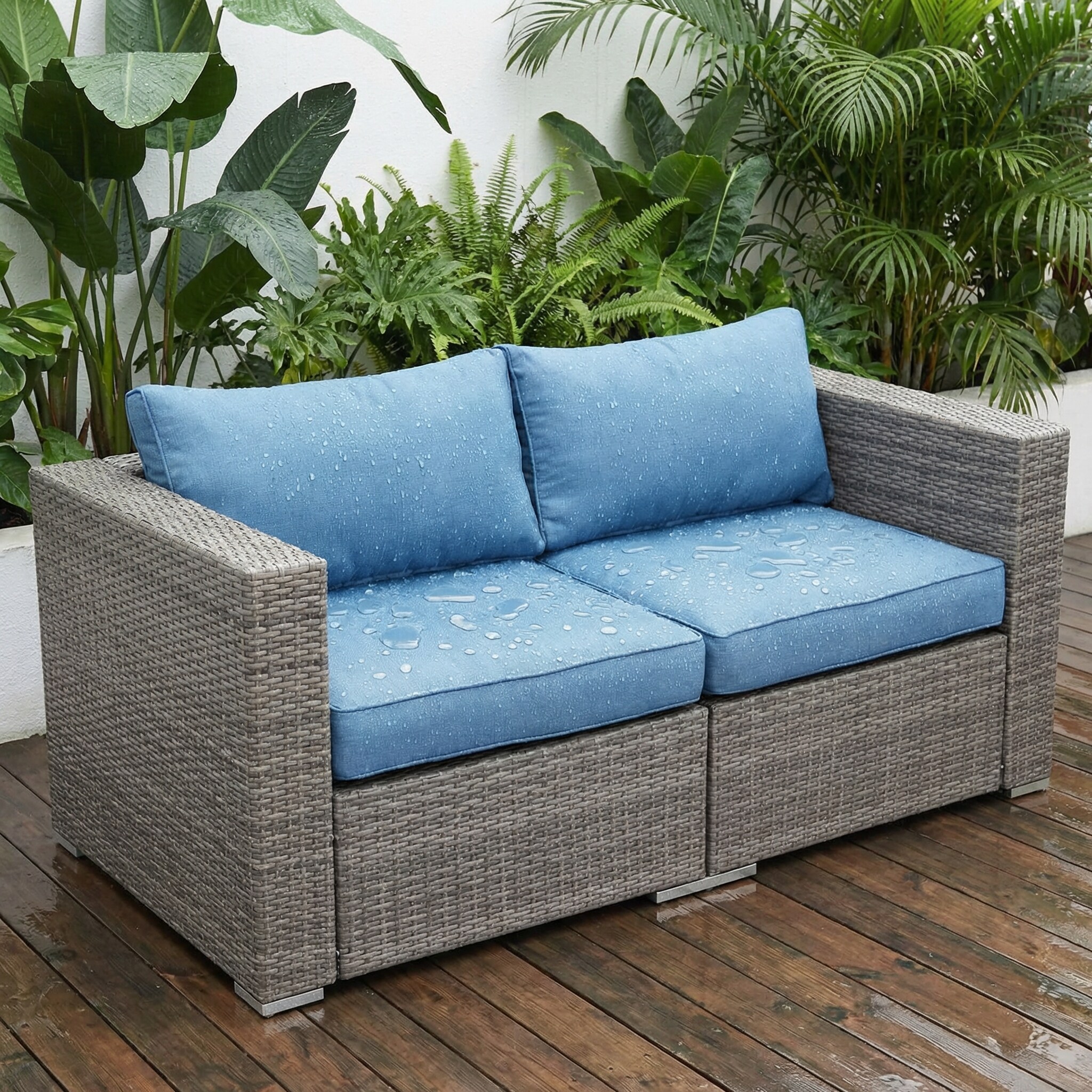 CESICIA Patio Chairs Wicker Brown Wicker Frame Stationary Conversation ...