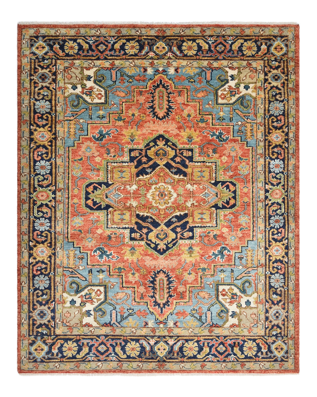 Solo Rugs Serapi 9 x 12 (ft) Knotted Wool Rust Rectangular Indoor ...