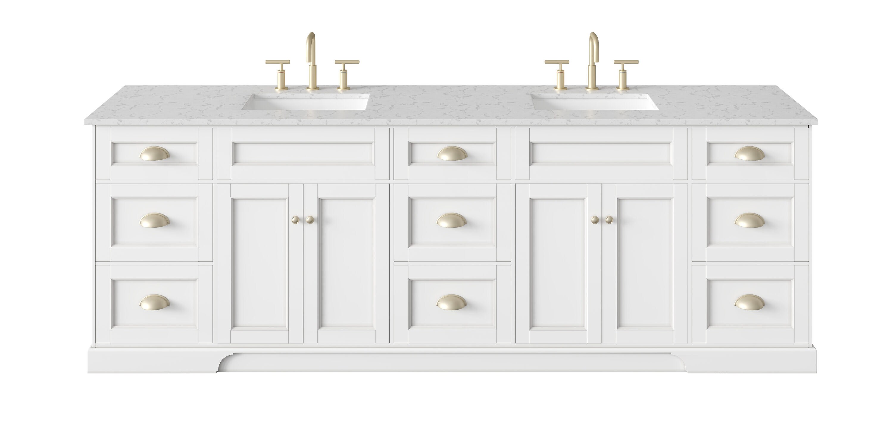 Eviva Epic 96-in White Undermount Double Sink Bathroom Vanity with ...